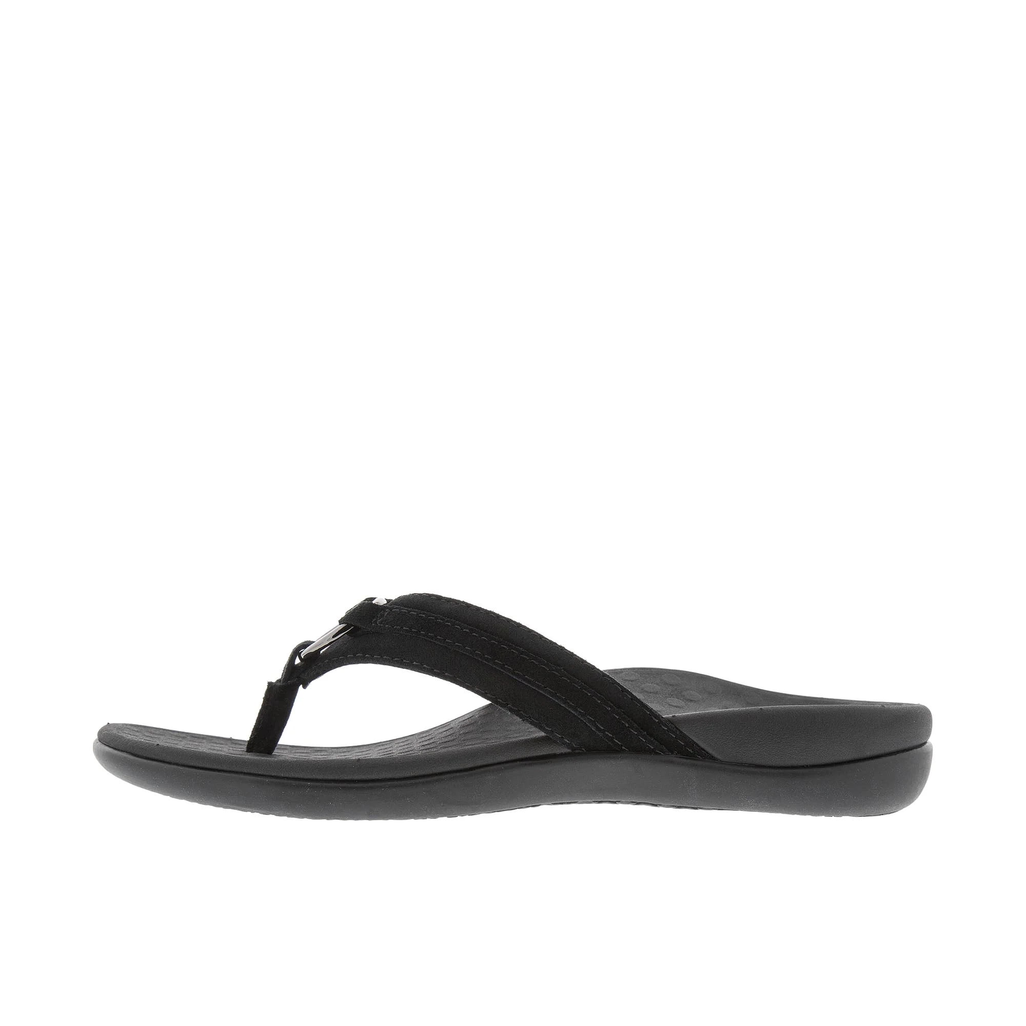 Vionic Womens Tide Aloe Toe Post Sandal Black - Walmart.com