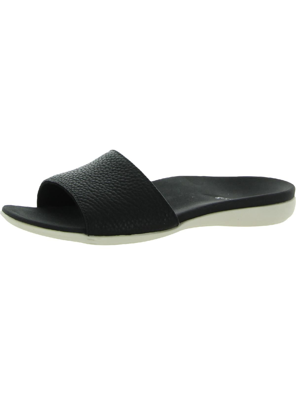 Vionic Womens Val Leather Slip On Slide Sandals - Walmart.com