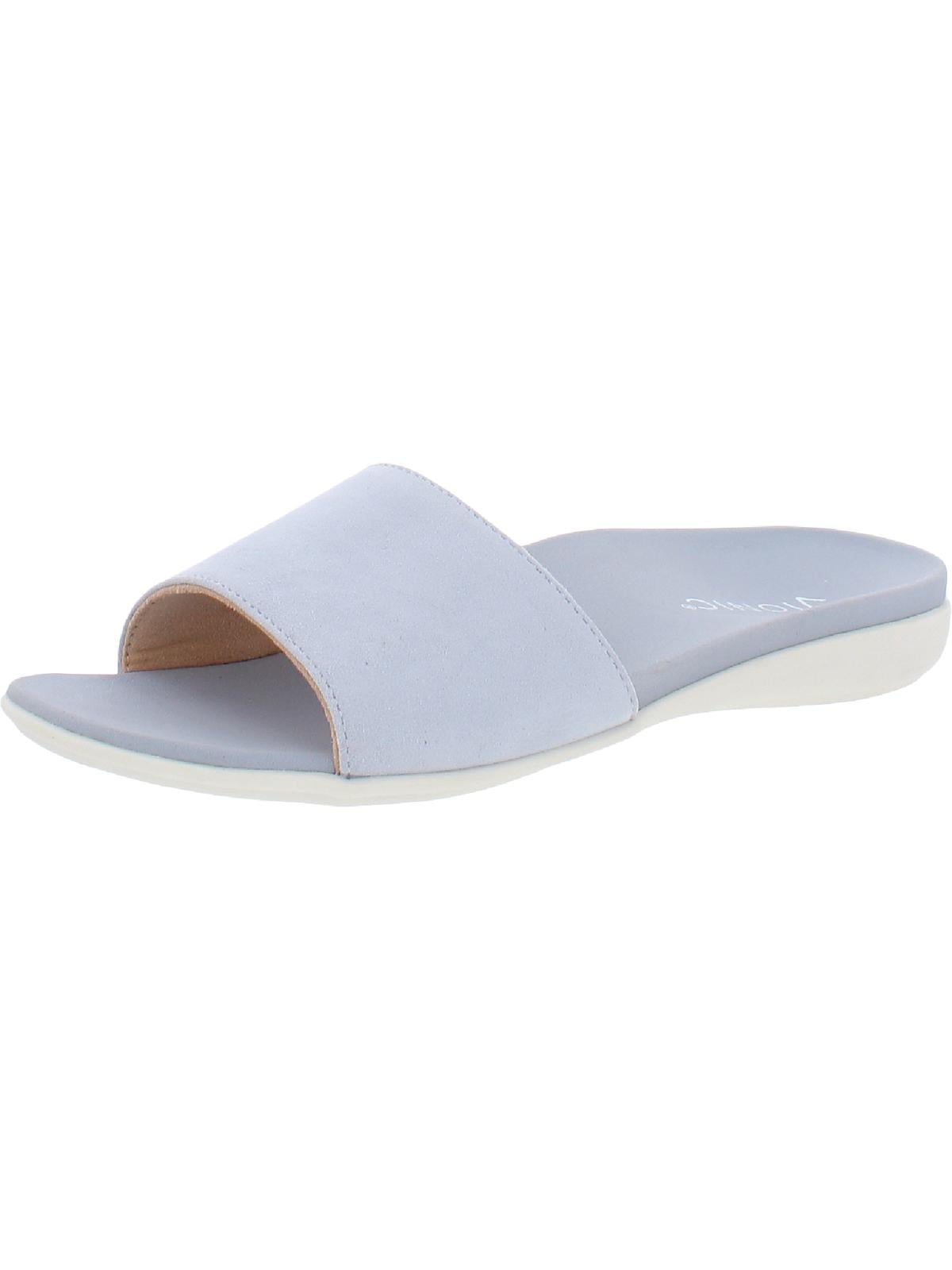Vionic Womens Val Leather Slip On Slide Sandals - Walmart.com