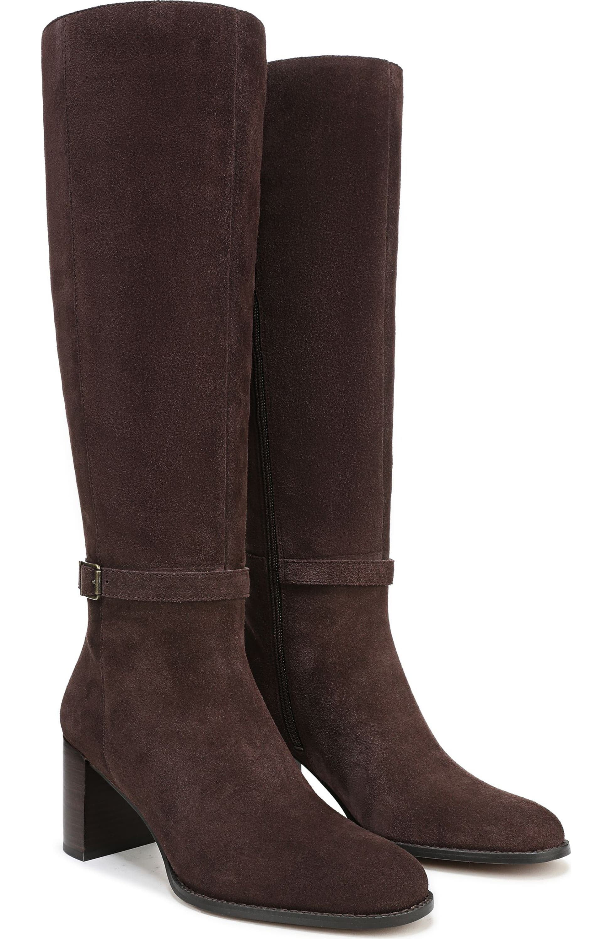 Vionic Womens Valora Knee High Boots Chocolate Suede Wide Calf 10M ...