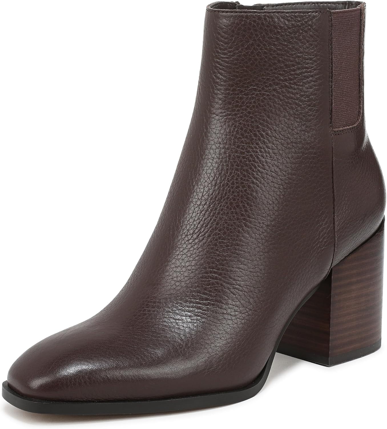 Vionic Womens Vynn Block Heel Ankle Bootie Chocolate Ganache Leather ...