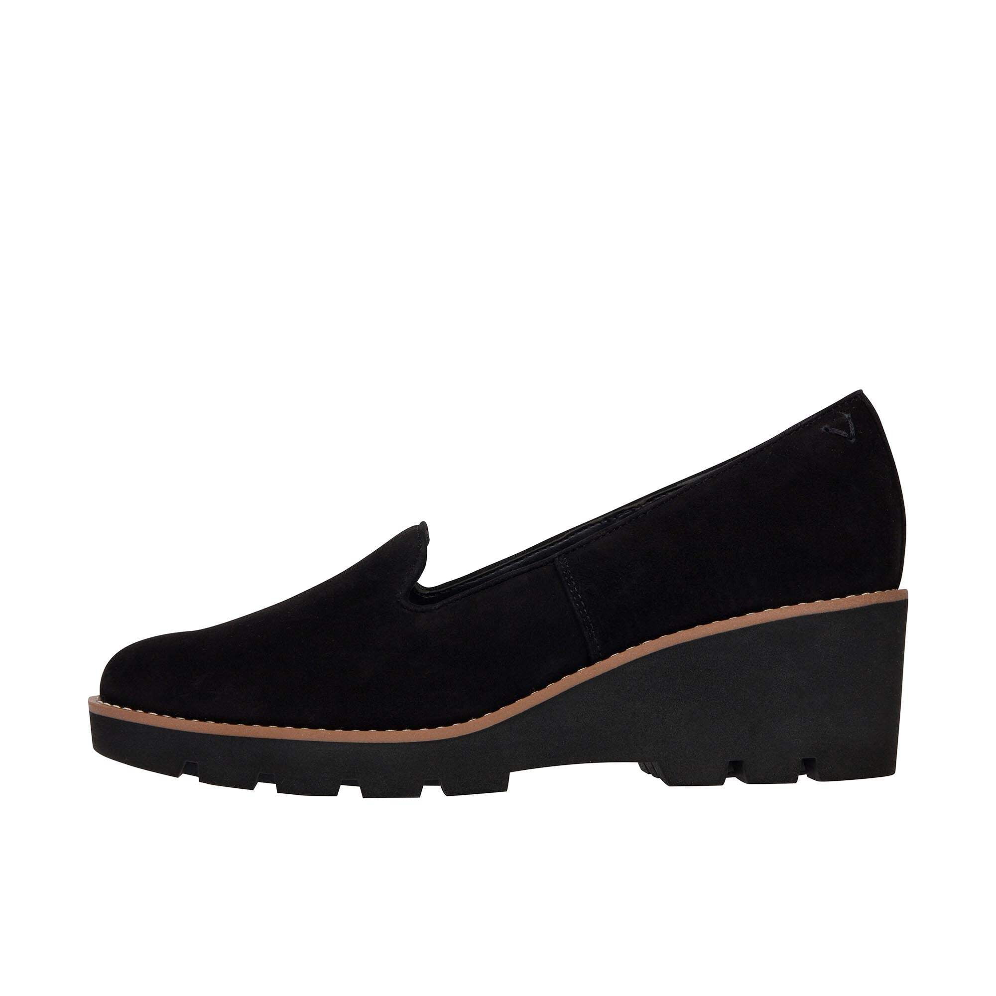 Vionic Willa Wedge Women's Loafers & Slip-Ons Black Suede Size 7 M ...