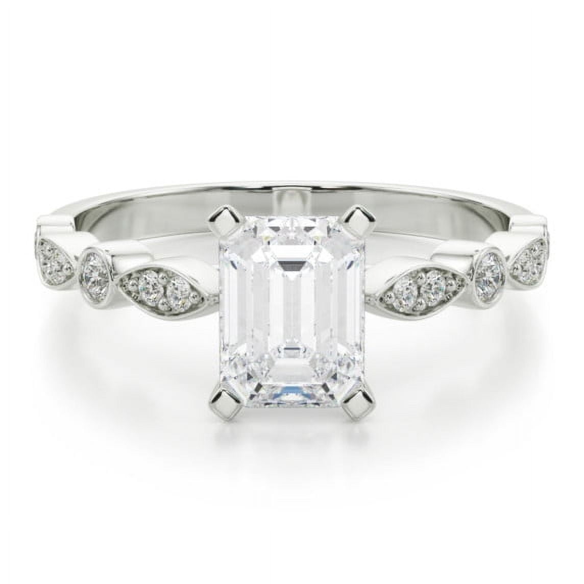 Viora Jewel 14K White Gold Plated 1.78 Ct Emerald Cut Solitaire with ...