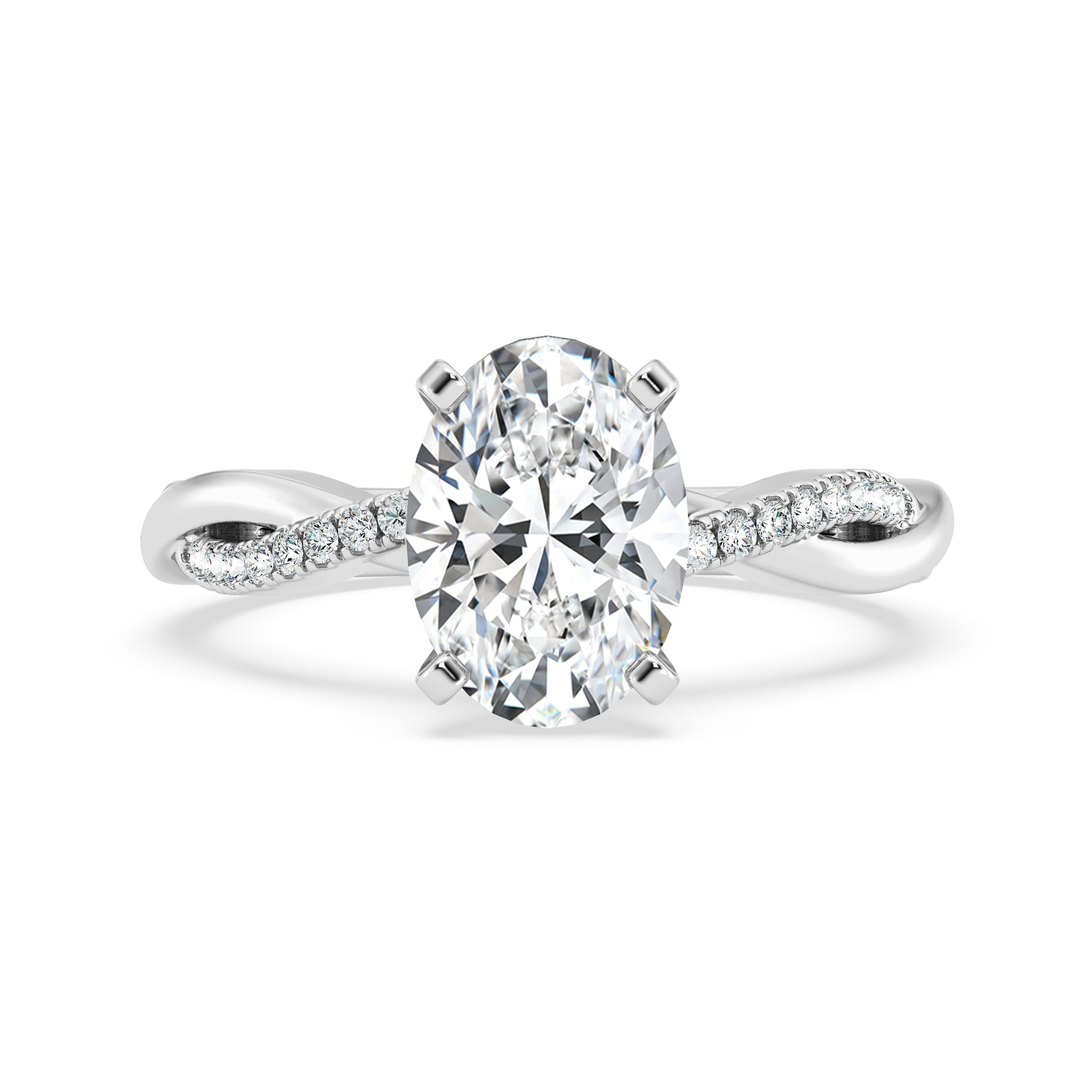 Viora Jewel 2.4 Ct Oval Cut Diamond Halo Engagement Ring - 14K White ...