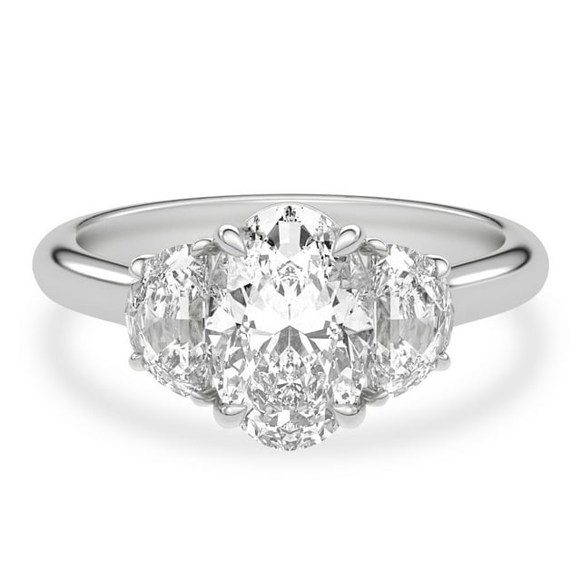 Viora Jewel Excellent 3 Stone Trilogy Engagement Rings - Oval Cut ...