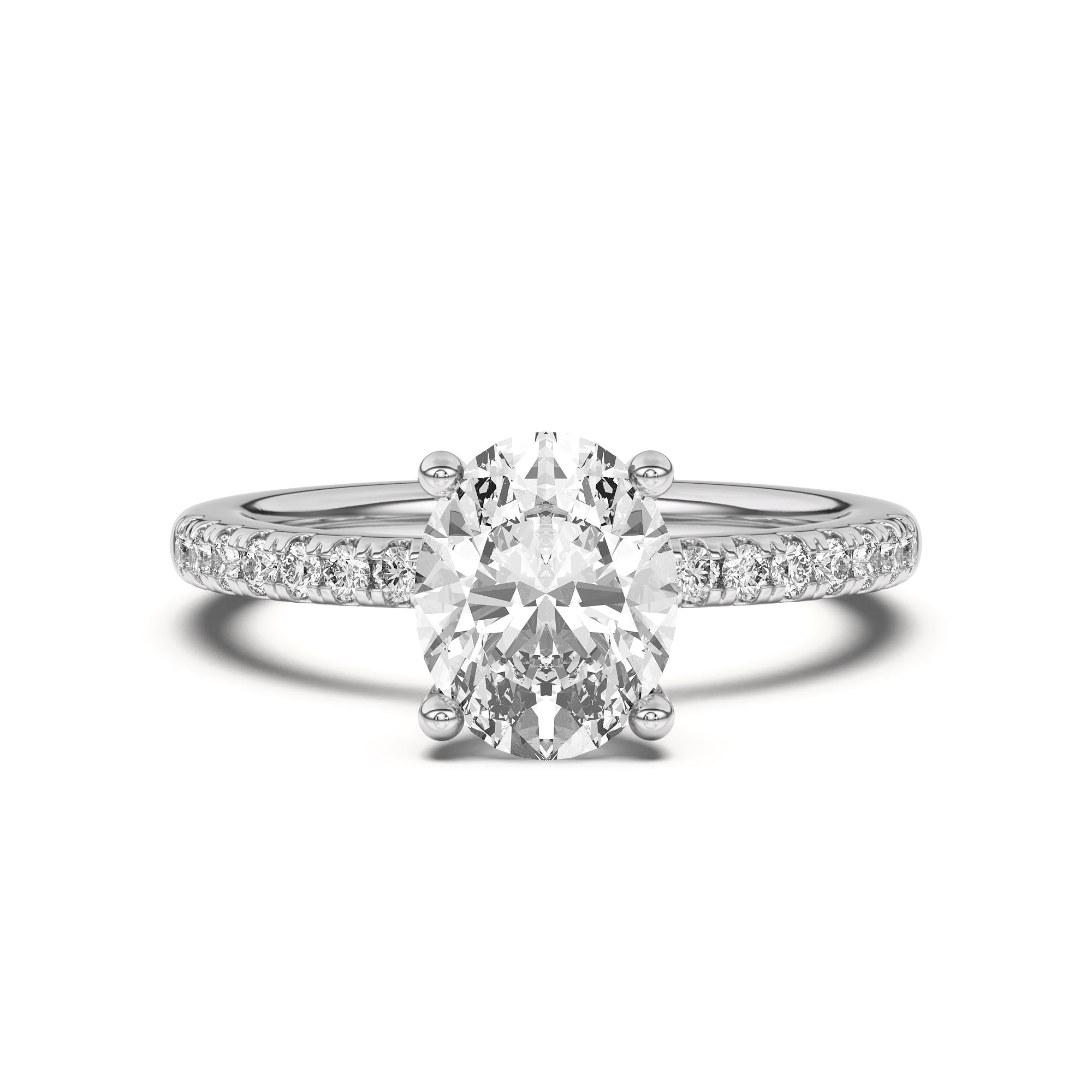 Viora Jewel Oval-Shaped Diamond Hidden Halo Engagement Ring - 1.8 Ct ...