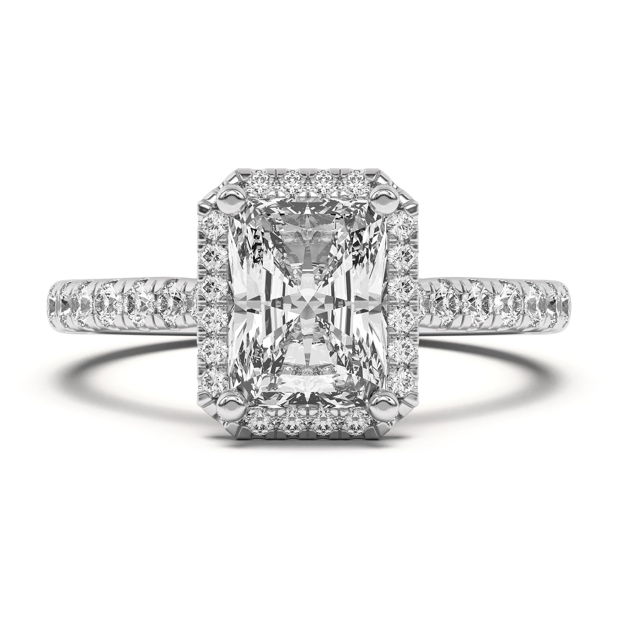 Viora Jewel Radiant Cut Diamond Halo Engagement Ring - 2.4 Ct Lab ...