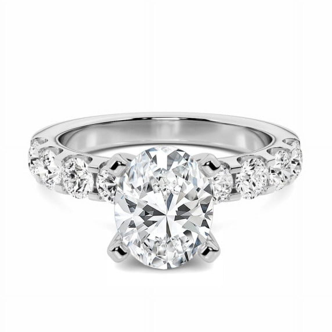 Viora Jewel Unique Oval Cut 14K White Gold Plated Diamond Ring - 1.78 ...