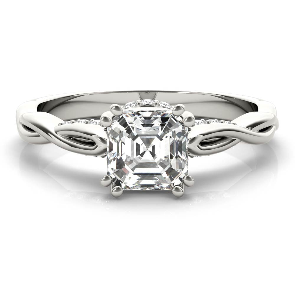 Viora Jewelry 1.87 Ct Asscher Cut Engagement Ring for Her - Moissanite ...