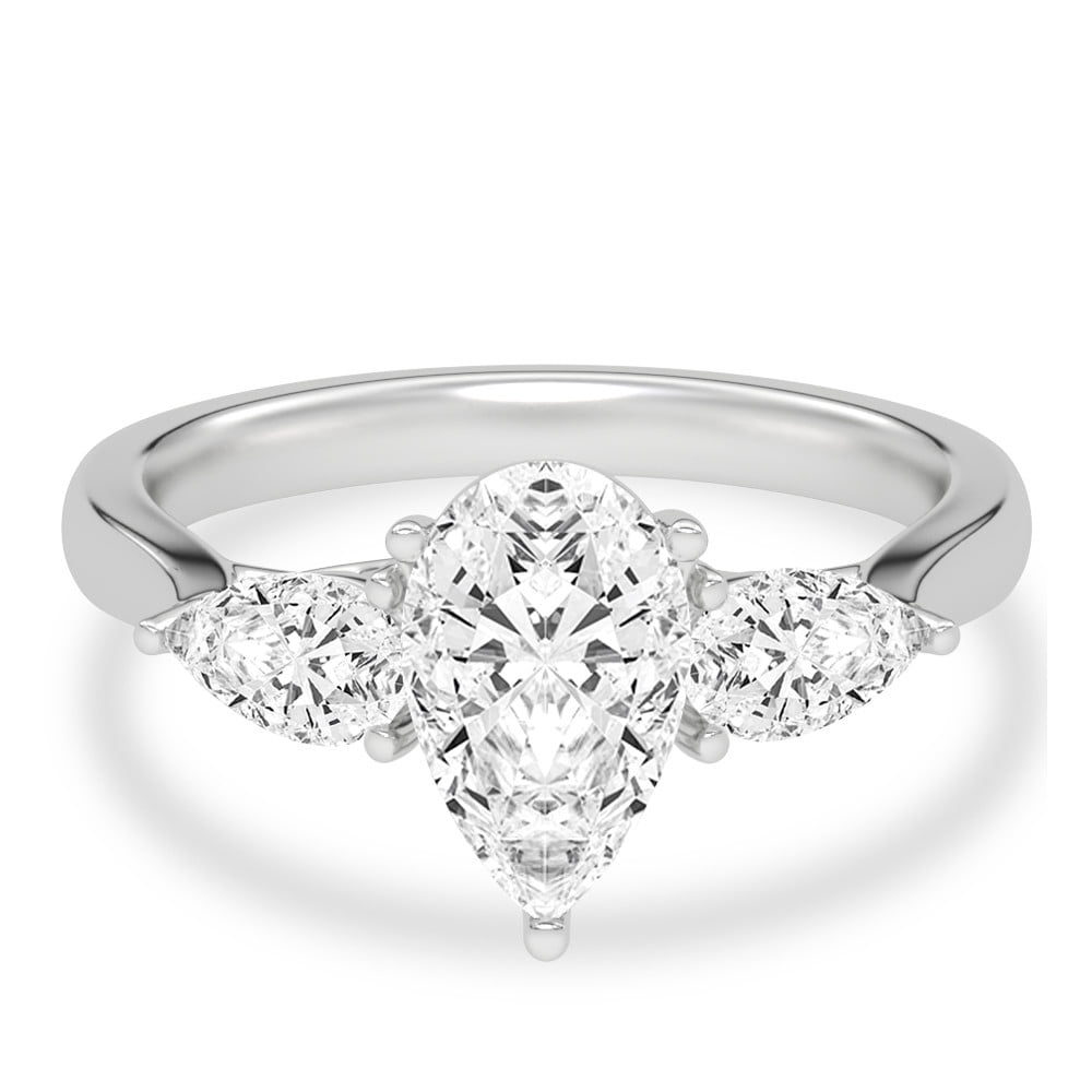 Viora Jewelry 1.96 Ct Pear Cut Engagement Rings - 14K White Gold Plated ...