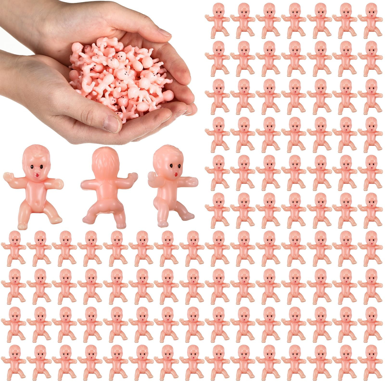 VioraWhite 100 Pcs Little MMF7 Plastic Babies Tiny Baby Figurines Mini ...