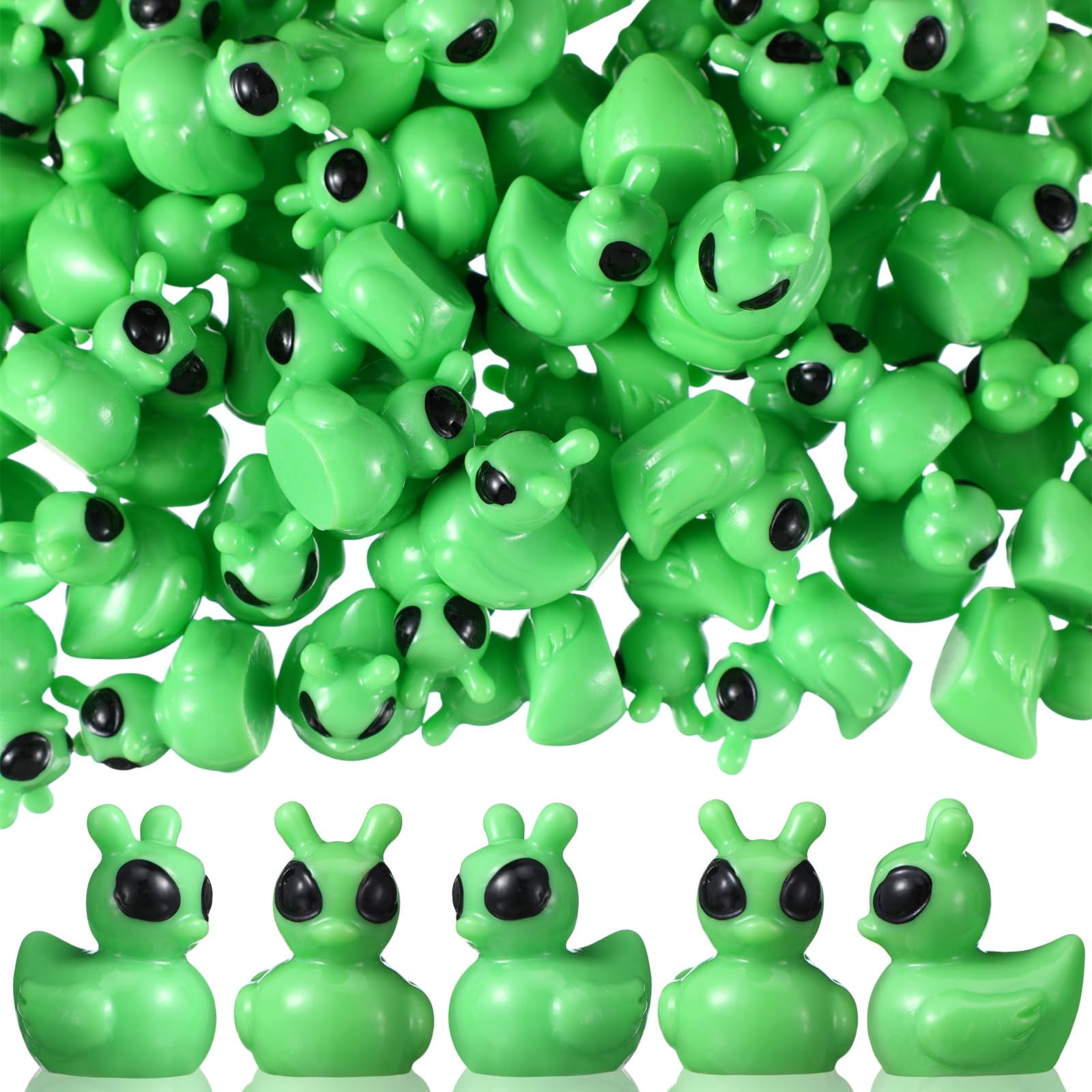 VioraWhite 100 Pcs Resin Mini Alien Duck Figures Tiny Alien Duck ...