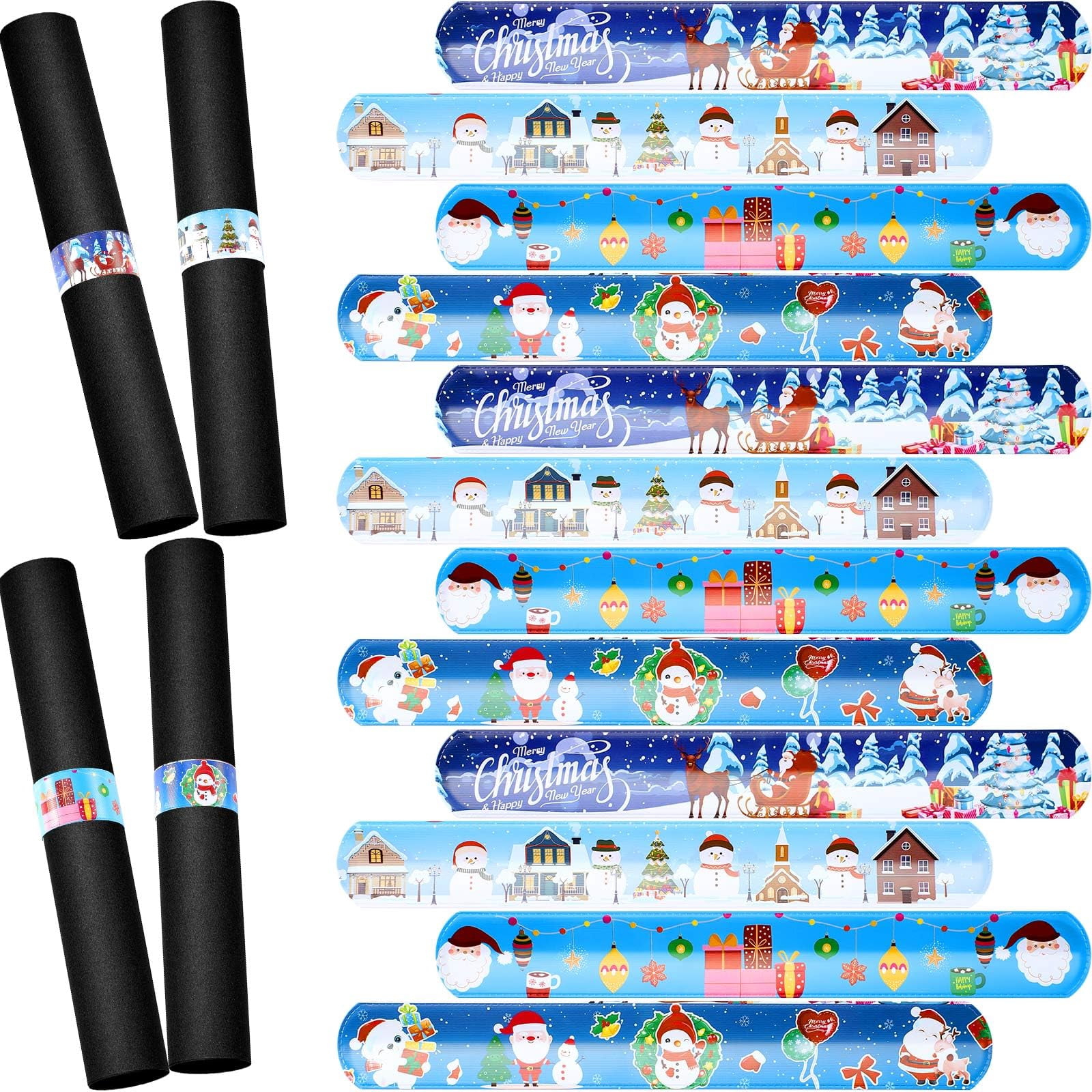 VioraWhite 12 Pcs Christmas Wrapping Paper Roll Holder Wrapping Paper ...