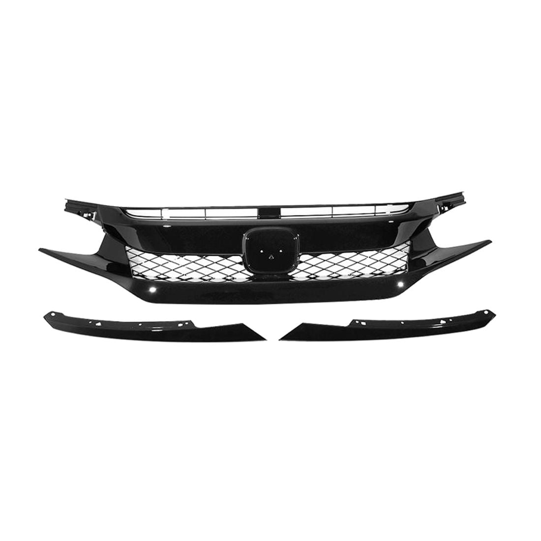 VioziteGam Fk8 Type- ABS Front Bumper Grille Hood Mesh Grill Guards 3 ...