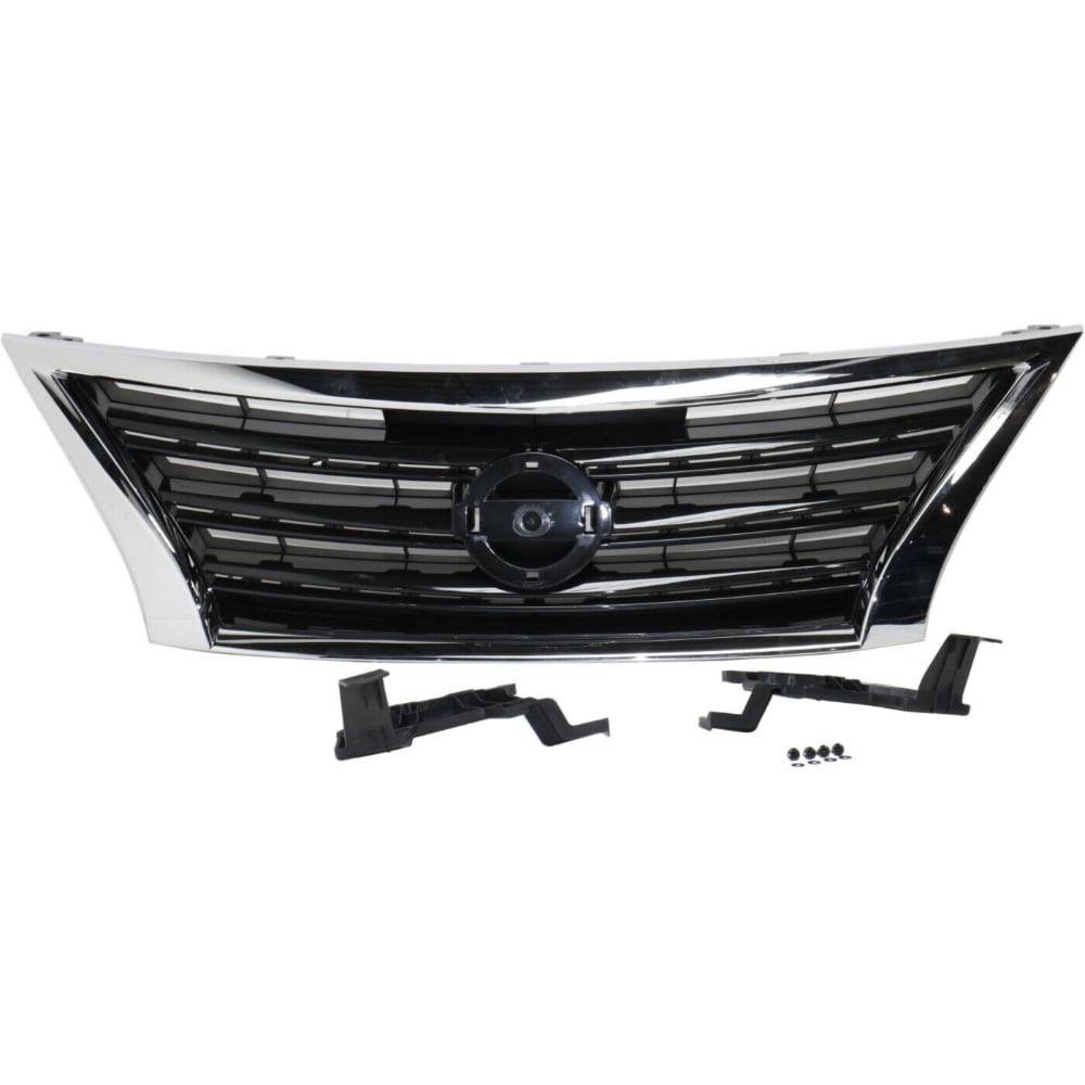 VioziteGam Grille Assembly Chrome with Painted Dark Silver Black ...
