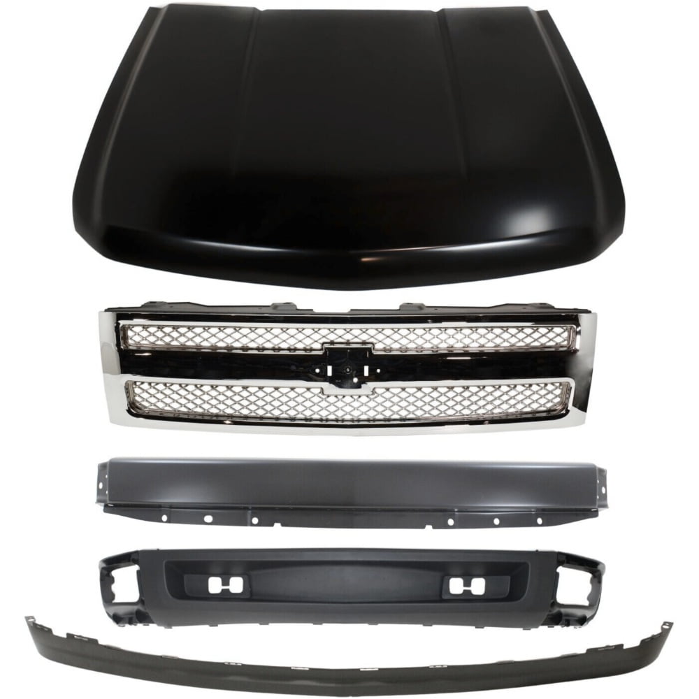 VioziteGam Grille Assembly Front Side Chrome and Insert Plastic and ...
