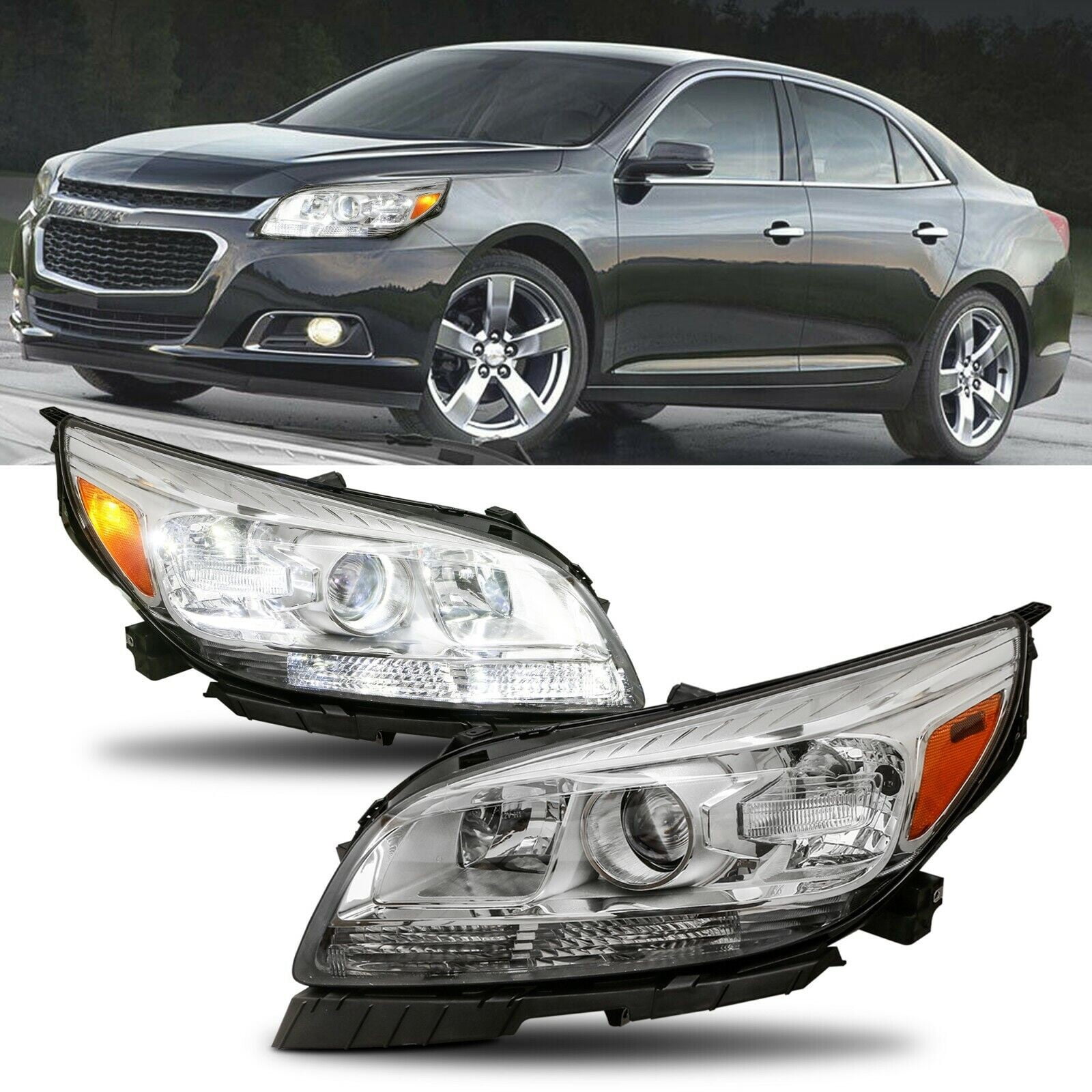 VioziteGam Left & Right Projector Headlights Assembly Headlamps ABS ...