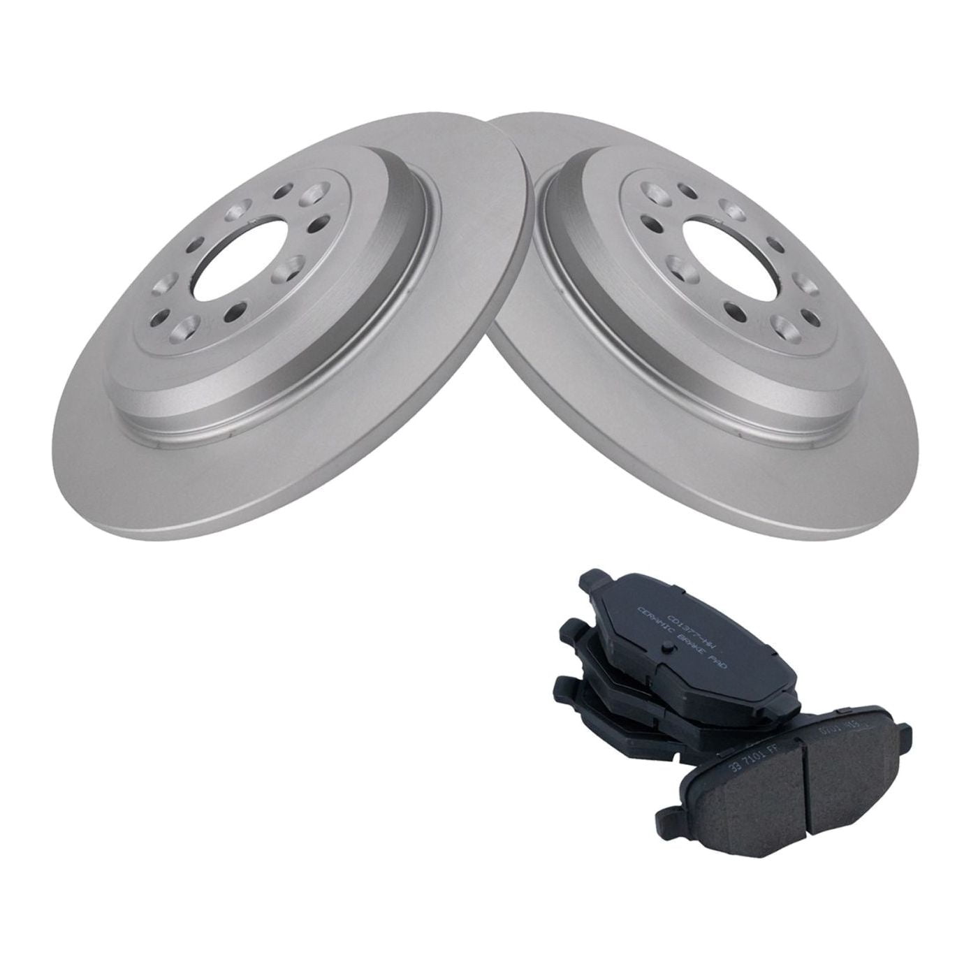 VioziteGam Rear Brake Coated Rotor & Ceramic Pad Kit w/Fluids for Ford ...