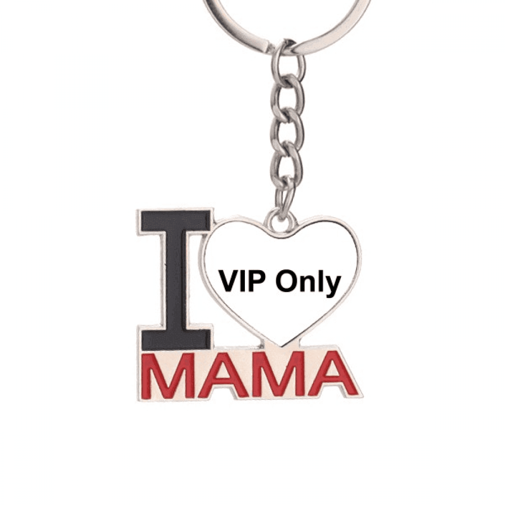 Vip Only Black Symbol Pattern Keychain Metal Keyring Holder Love MAMA ...