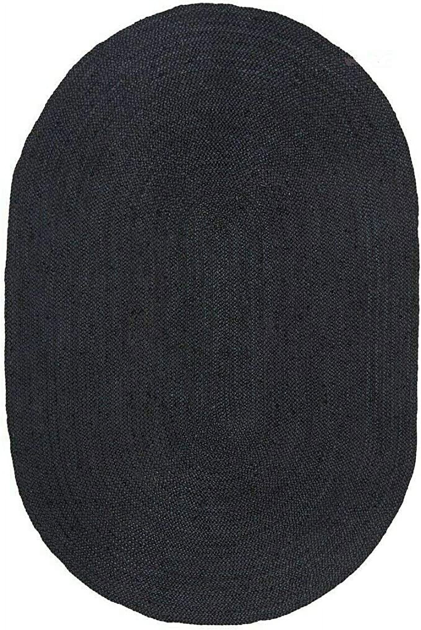 Vipanth Exports Braided Natural Jute Rug, Black Oval Living Room Area ...