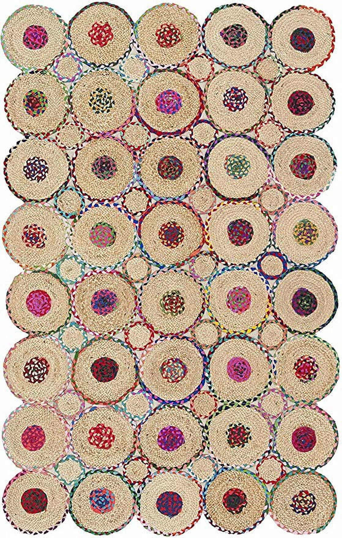 Vipanth Exports Cotton And Jute Rug Hand Braided Square Area Rug ...