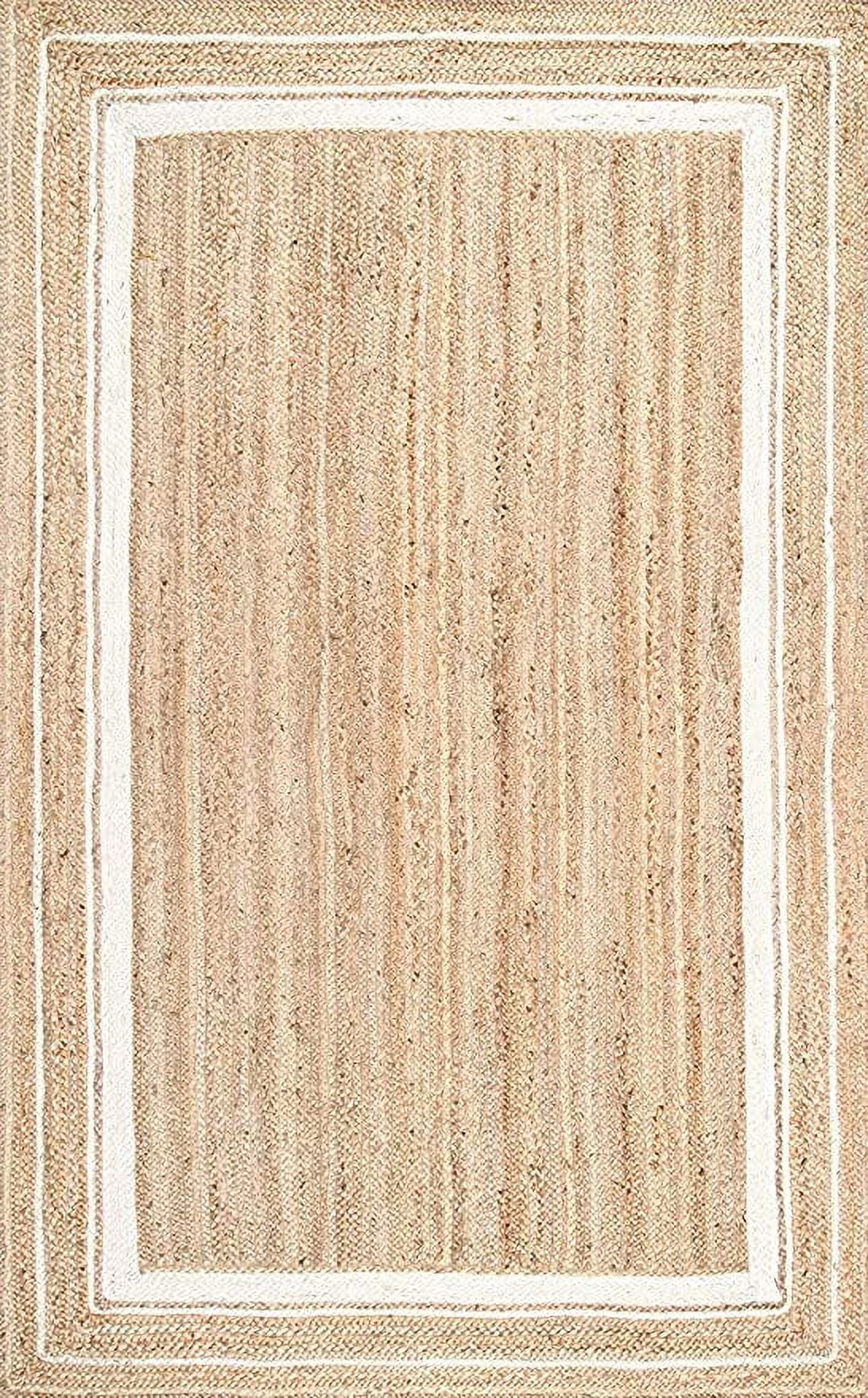 Vipanth Exports Jute Rug with White Line in Rectangle Shape, Area Rug ...