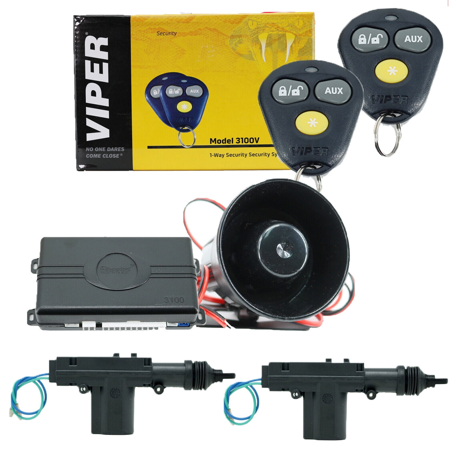 Viper 3100V Car Alarm System: Keyless Entry + 2 Universal Door Lock ...
