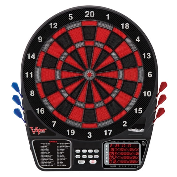 Viper 797 Electronic Soft Tip Dartboard Cabinet Set with Darts for Game ...
