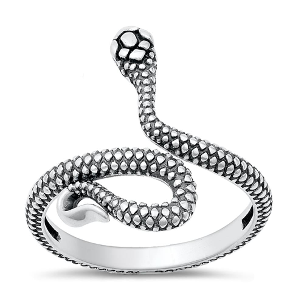 Viper Adder Snake Serpent Bali Ring .925 Sterling Silver Band Jewelry ...