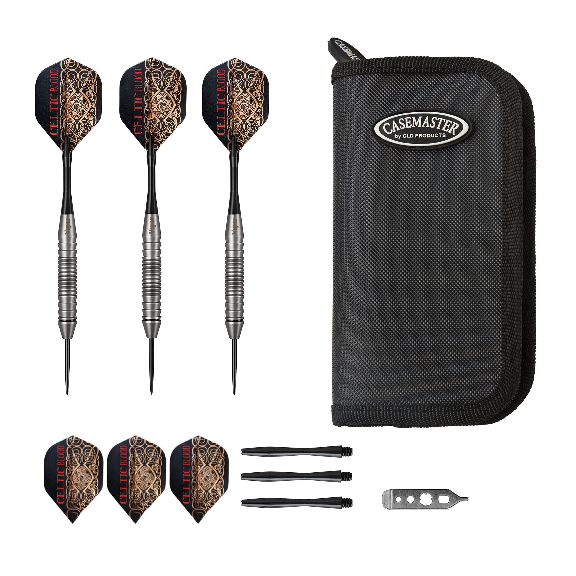 Viper Celtic Blood 22 Gram Steel Tip Darts & Casemaster Deluxe Black ...
