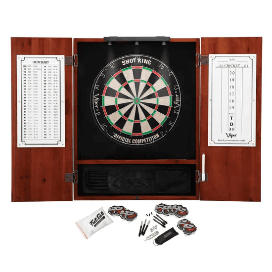 Viper Metropolitan Cinnamon Steel Tip Dartboard Cabinet, Viper Shot ...