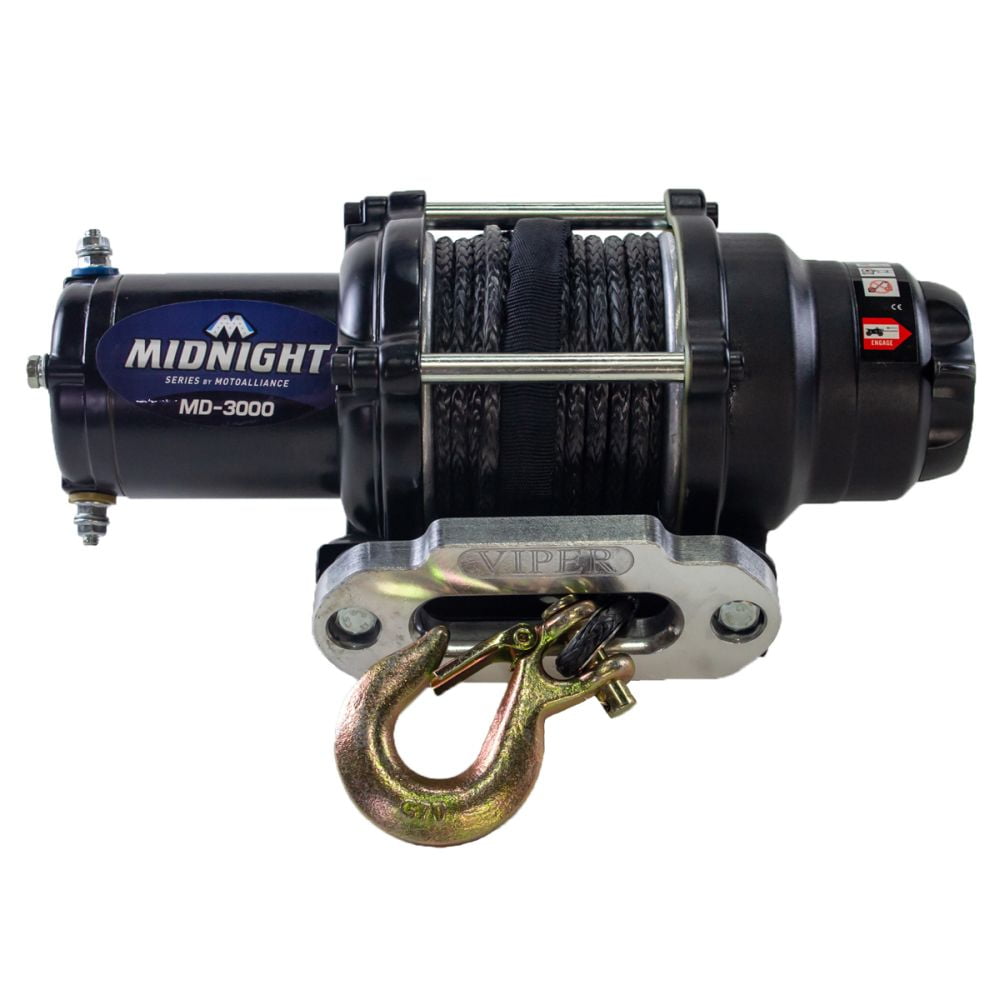 Viper Midnight ATV Winch Kit 3000 lb With 50 Feet Black Synthetic Rope ...
