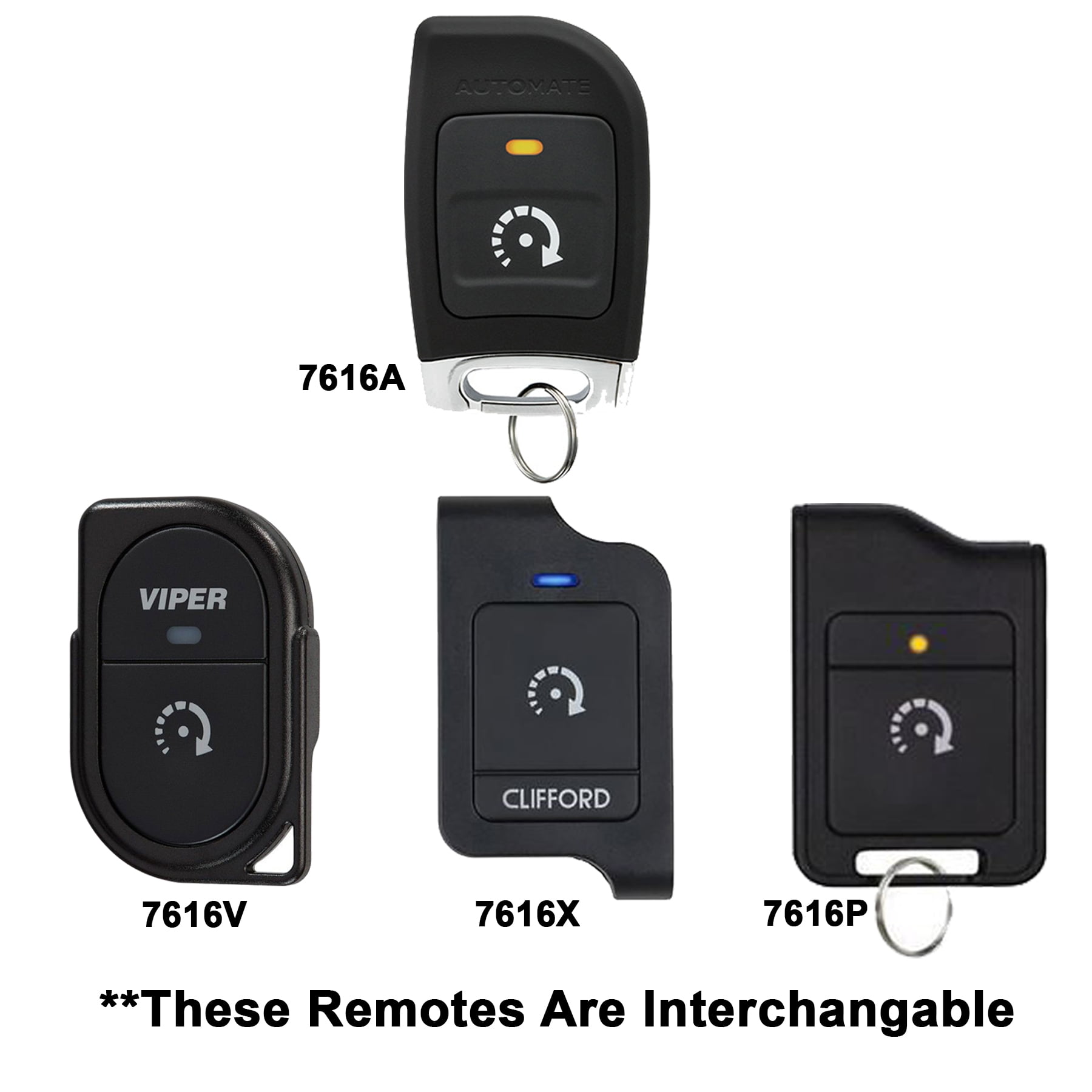 Automate 7616A 1-Way 1-Button Programming FOB Remote for Viper System ...