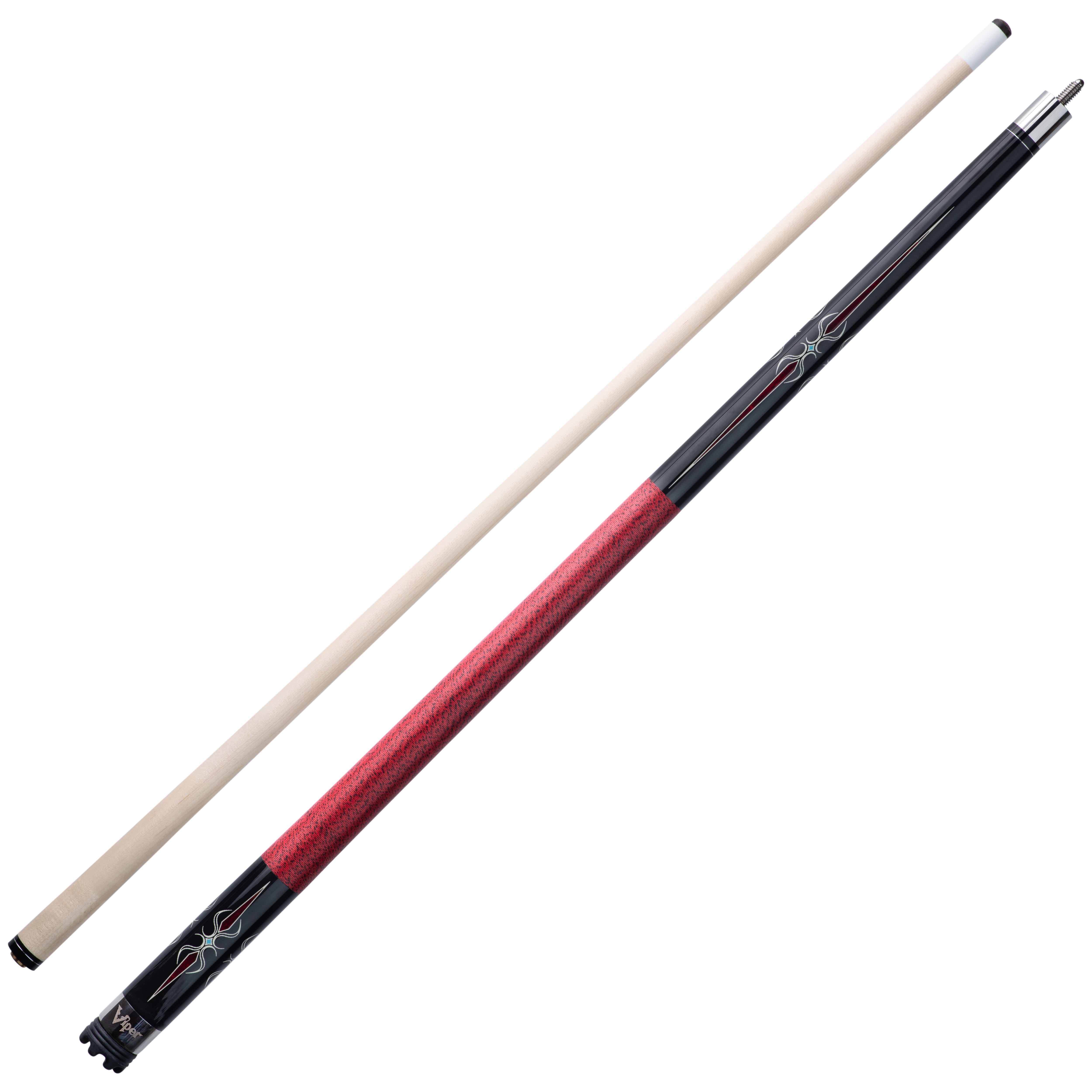 Viper Sinister 58" Billiard/Pool Cue, 2 Piece, Red and Black, 18 Ounce ...