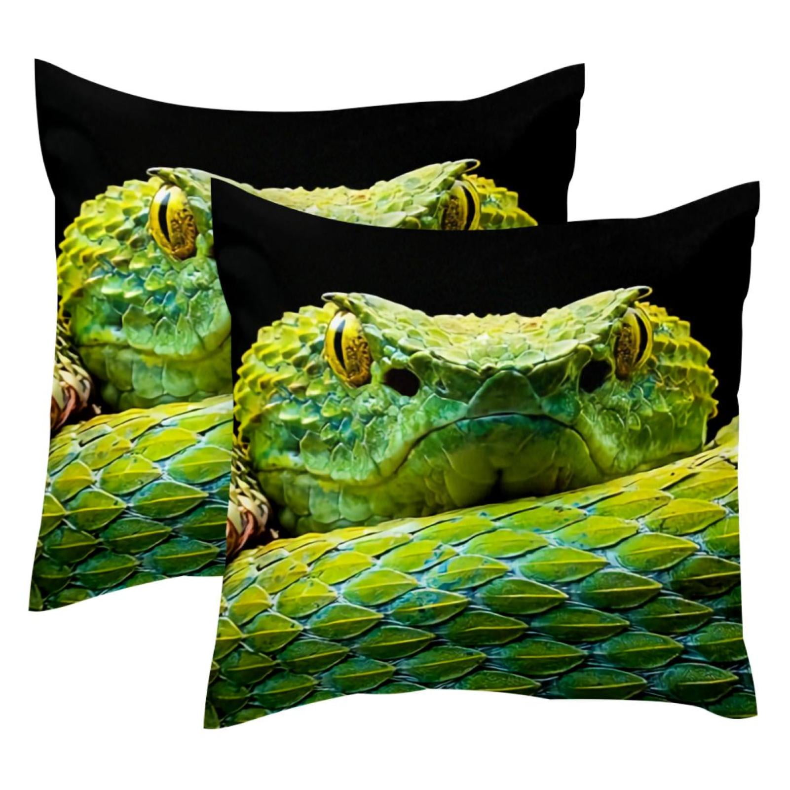 Viper Snake Green Wild Animal Luxurious Velvet Throw Pillow Inserts ...