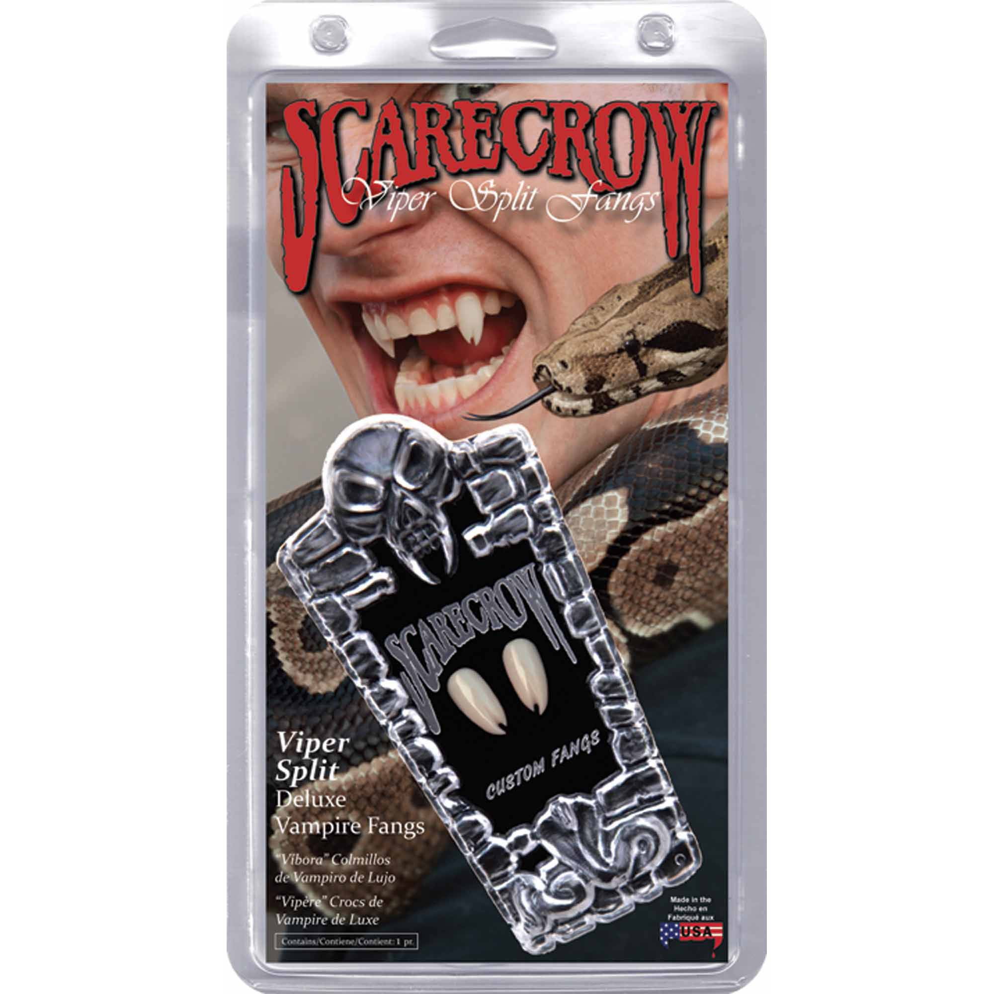 Viper Split Scarecrow Fangs Adult Halloween Accessory - Walmart.com