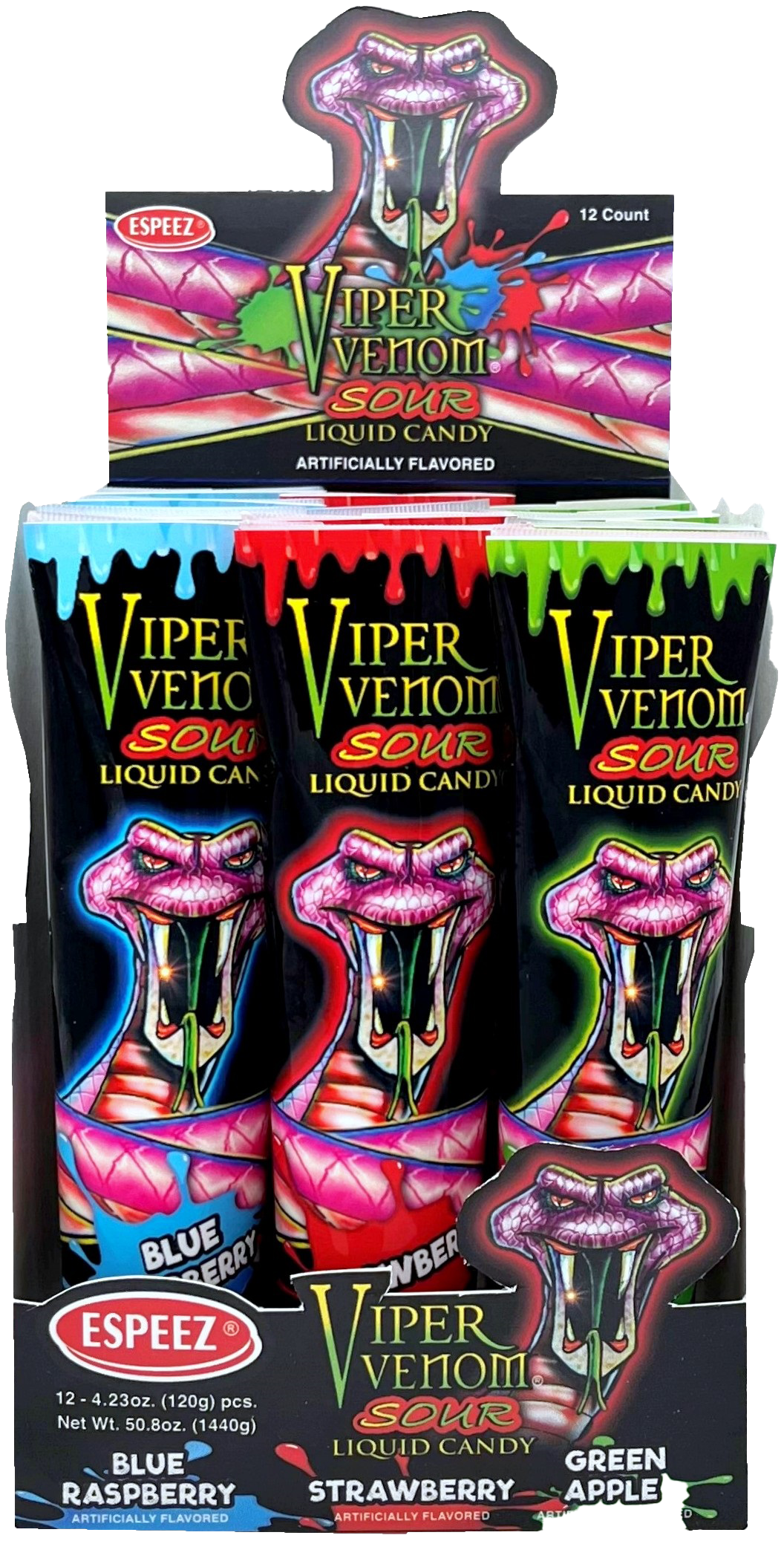 Viper Venom Sour Liquid Candy, Blue Raspberry, Green Apple, or ...
