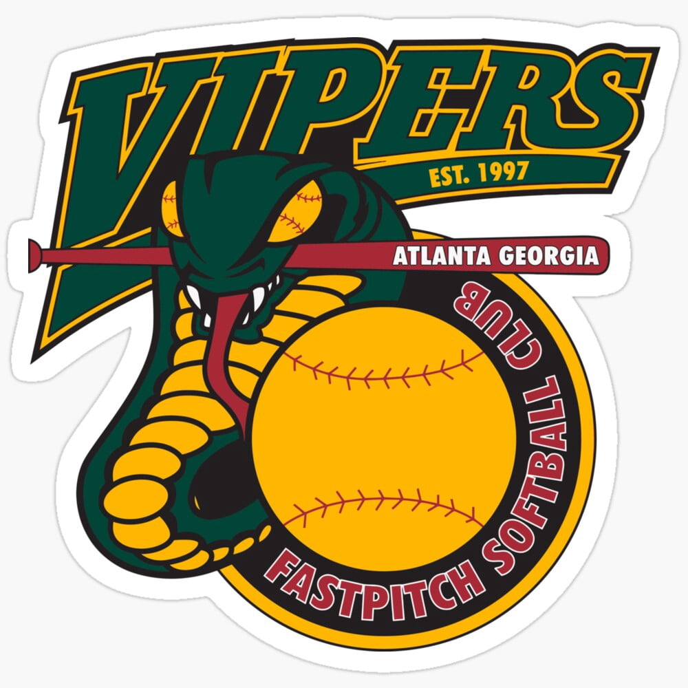 The Vipers, Atlanta Style Sticker Baseball Sticker, Football Sticker ...