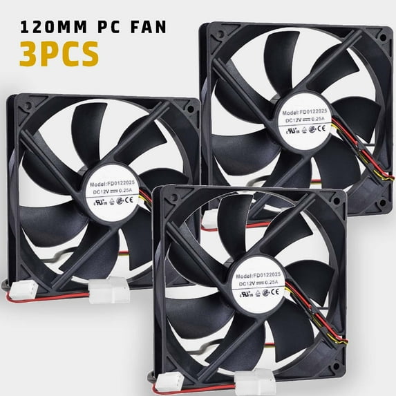 ViprTech 120mm Cooling Fans, 3-Pack, for PC Cases, CPU Coolers ...