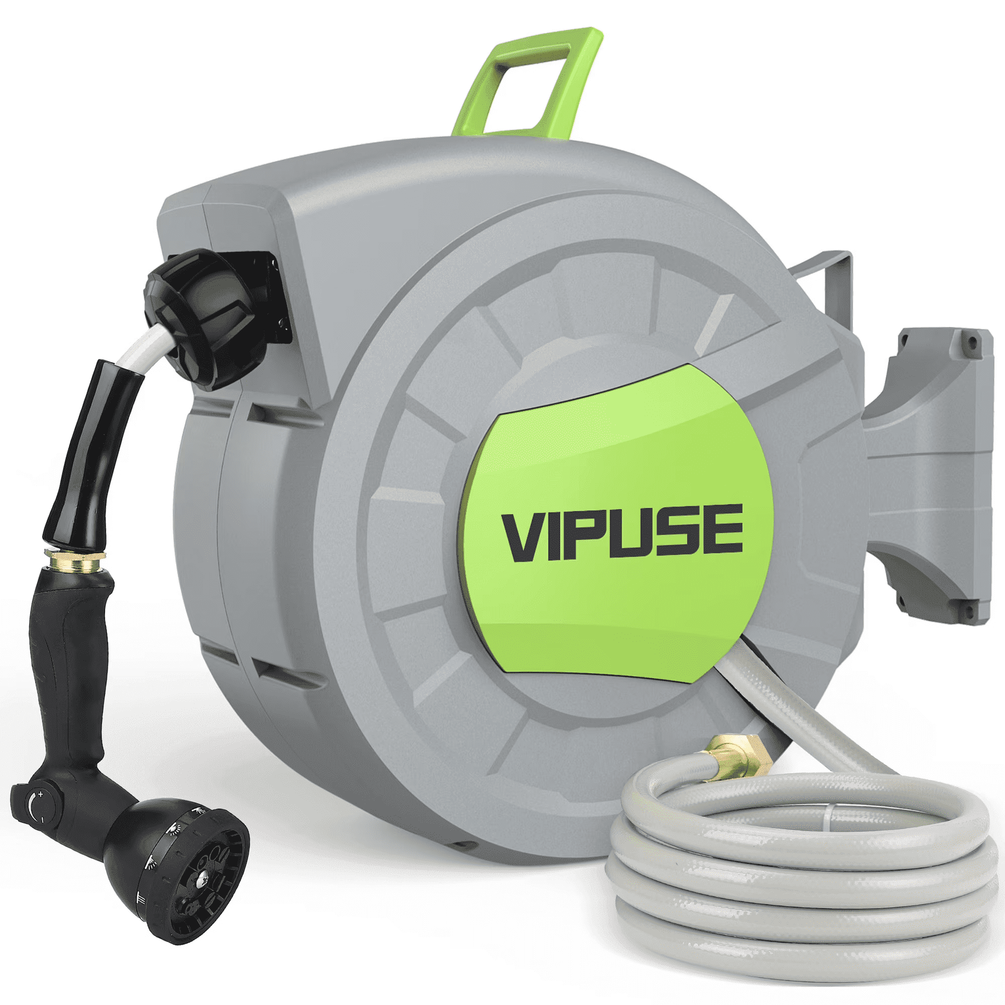 Vipuse Retractable Garden Hose Reel, 1/2 Inch x 100 ft Wall Mounted ...