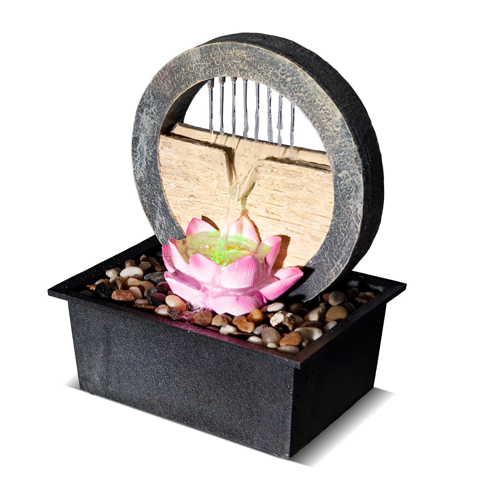 Vipush Tabletop Water Fountain, Zen Peaceful Water Meditation Decor ...