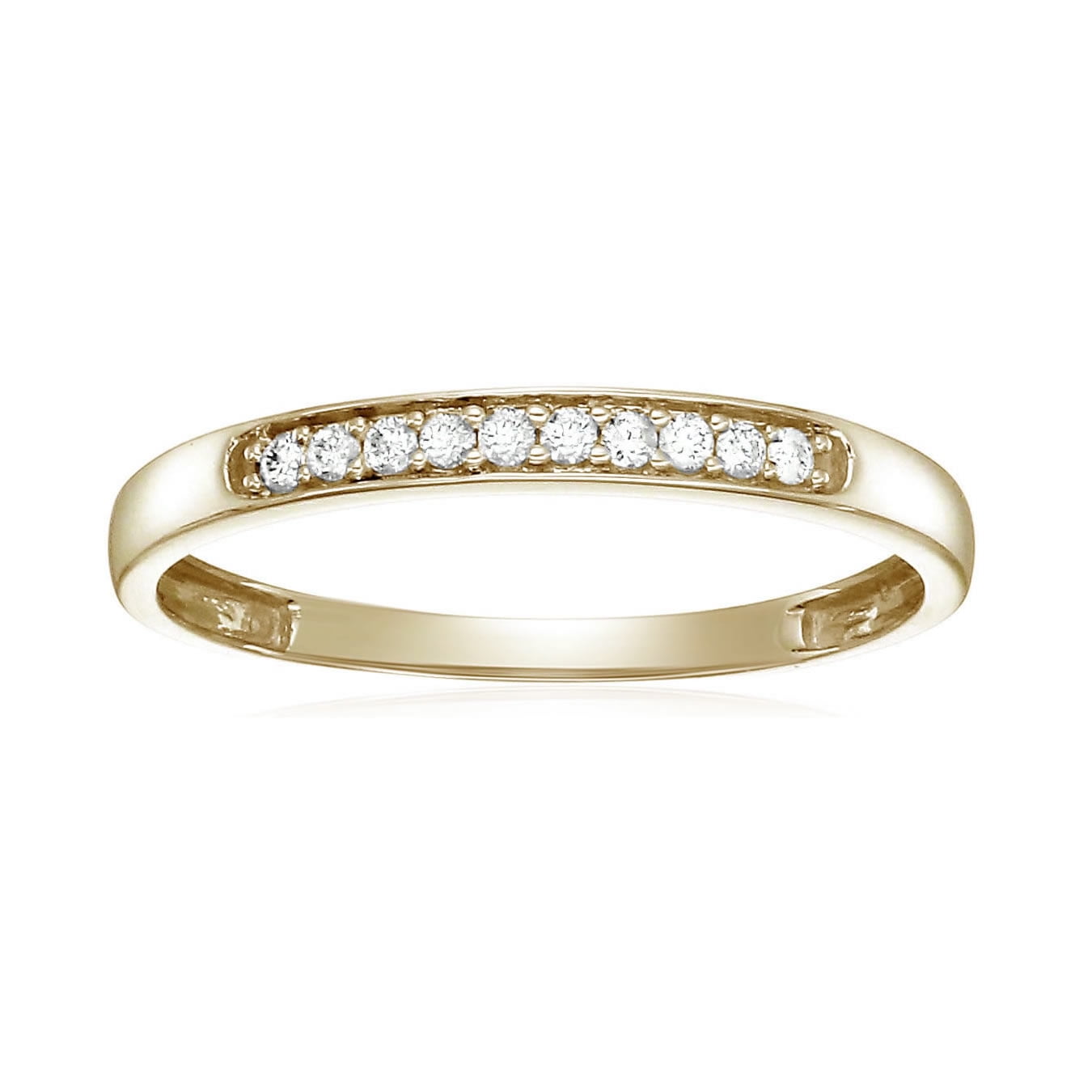 Vir Jewels 1/10 CTTW Diamond Wedding Band in 10K Yellow Gold 10 Stones ...