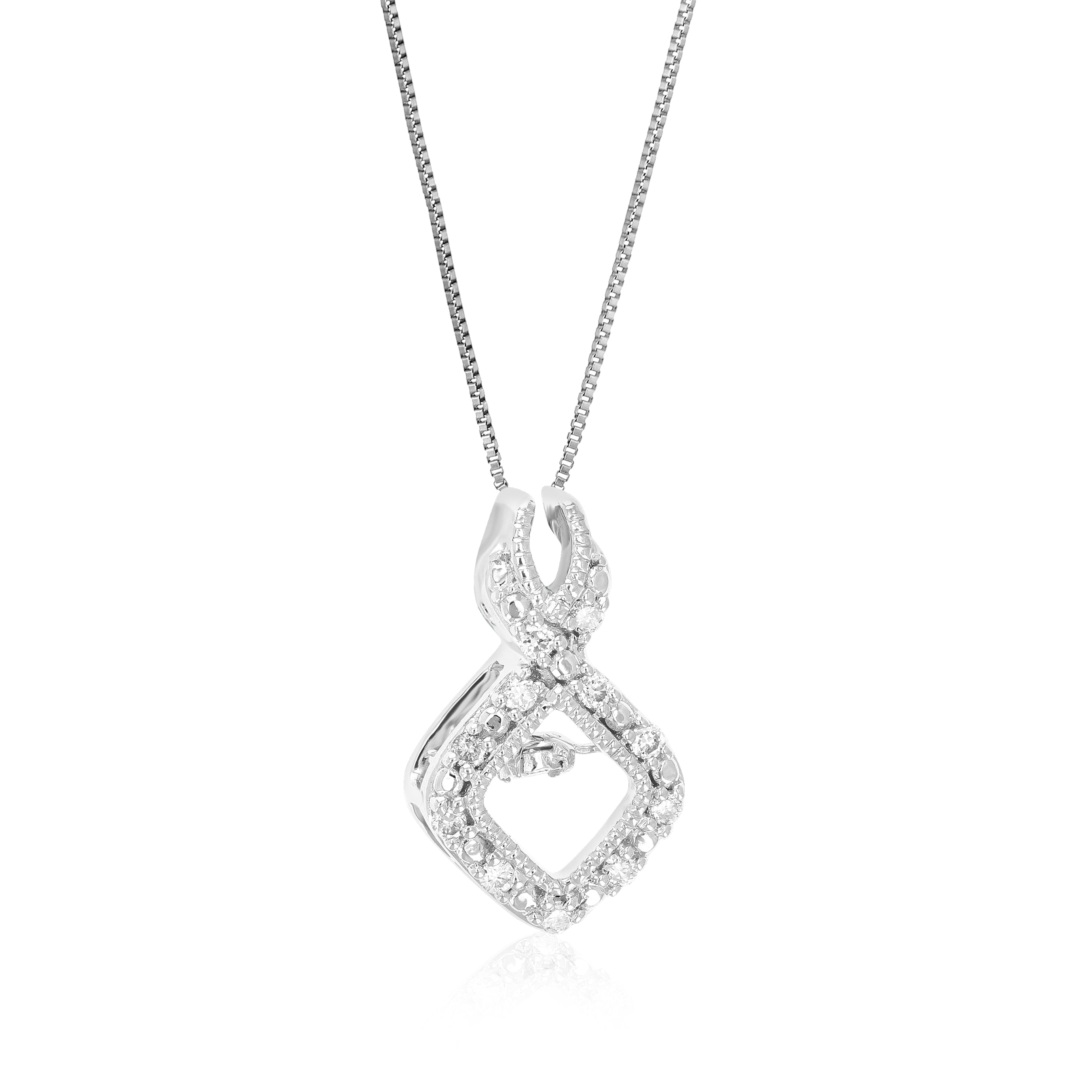 Vir Jewels 1/12 CTTW Lab Grown Diamond Pendant Necklace Sterling Silver ...