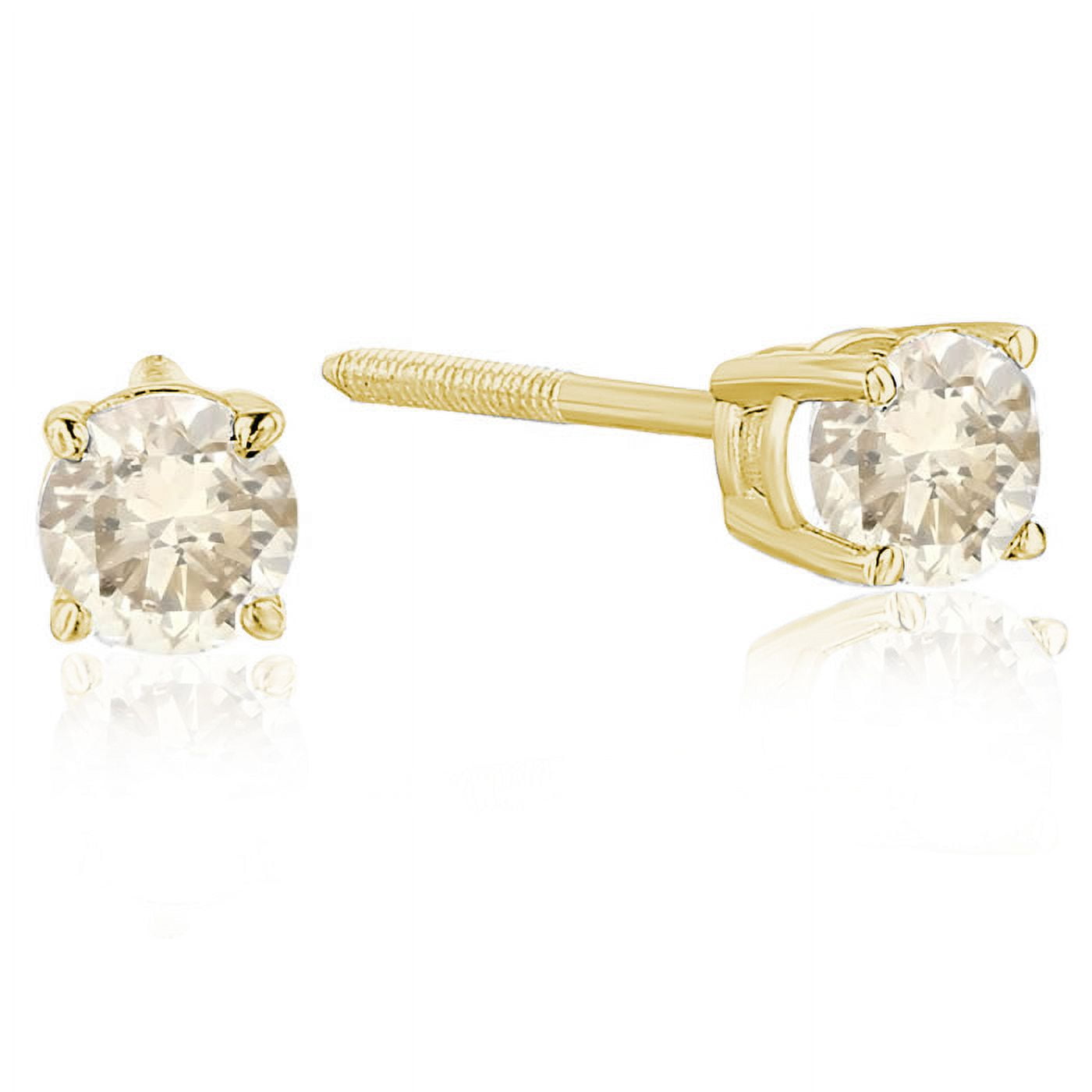 Vir Jewels 1/2 CTTW Champagne Diamond Stud Earrings 14K Yellow Gold ...