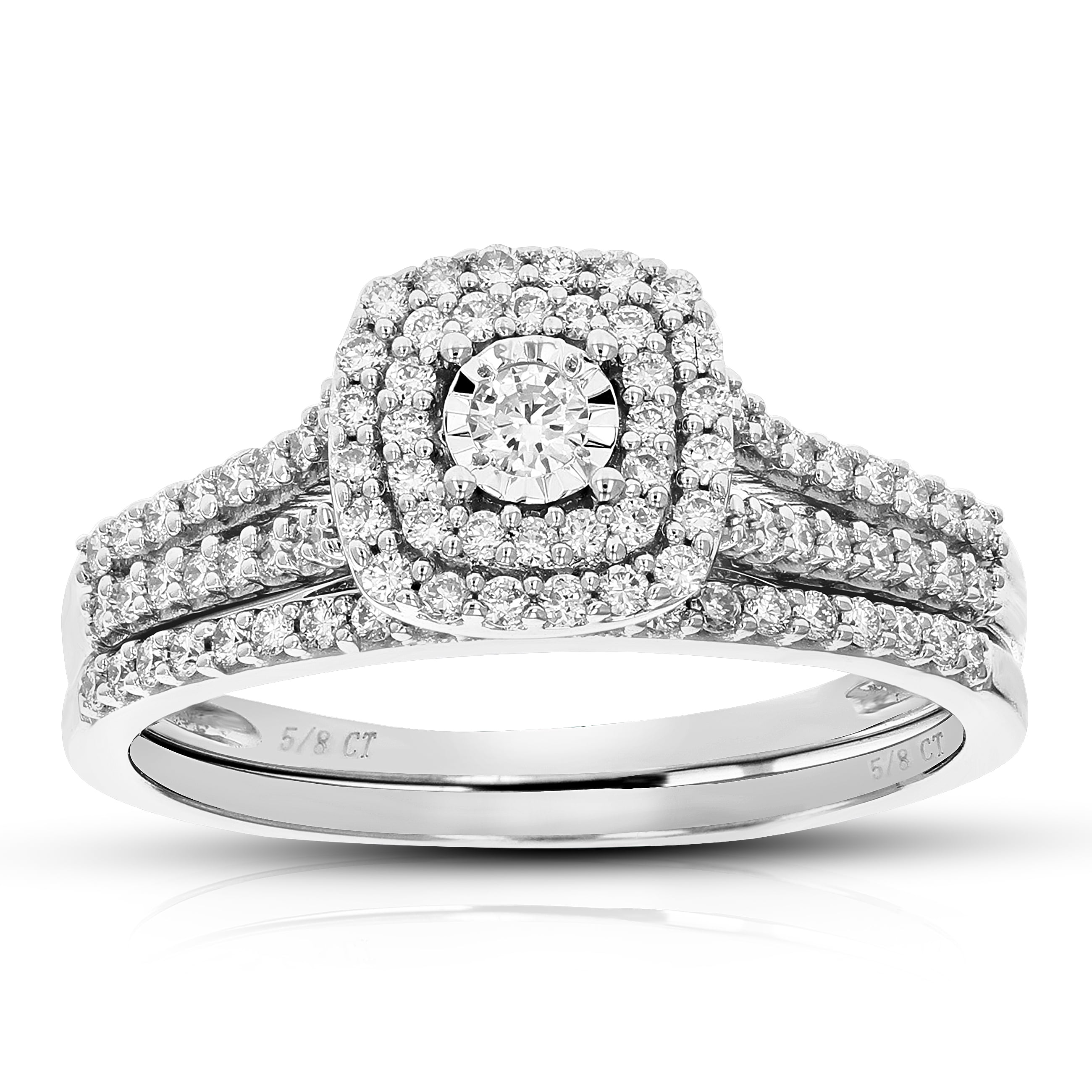 Vir Jewels 1/2 CTTW Lab Grown Diamond Wedding Bridal Set Sterling ...