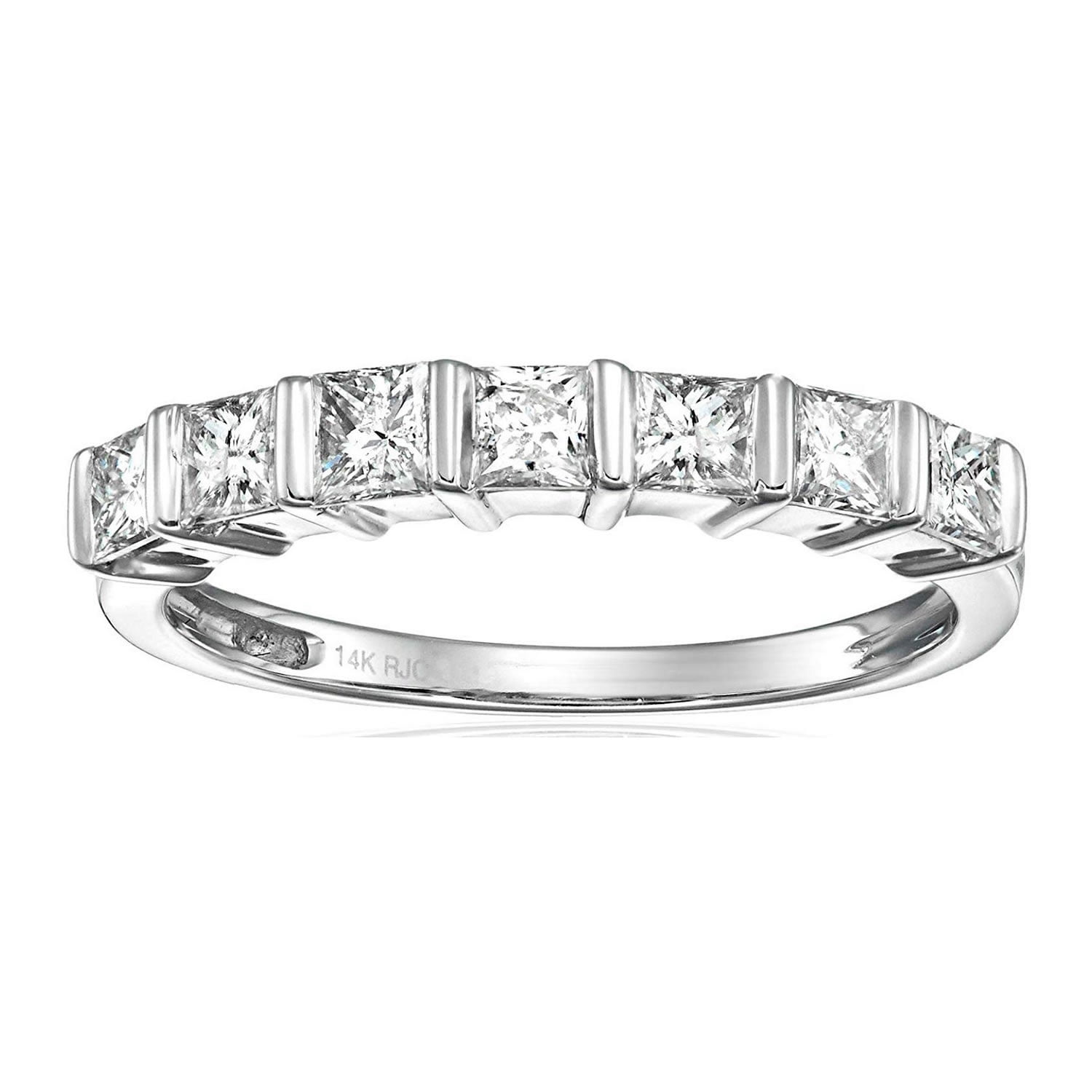 Vir Jewels 1/2 CTTW Princess Cut Diamond Wedding Band 14K White Gold ...