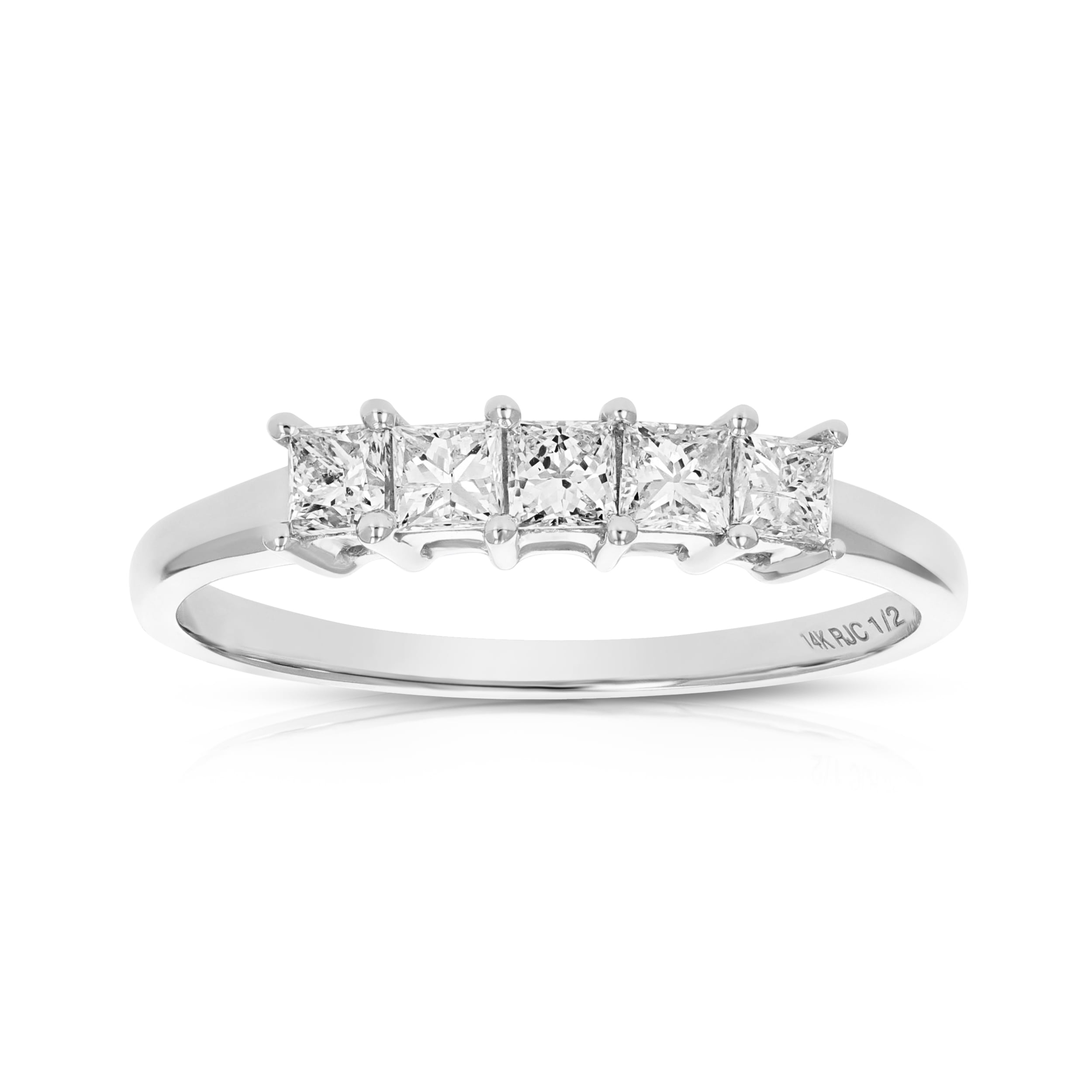 Vir Jewels 1/2 CTTW Princess Diamond Engagement Ring Women 14K White ...
