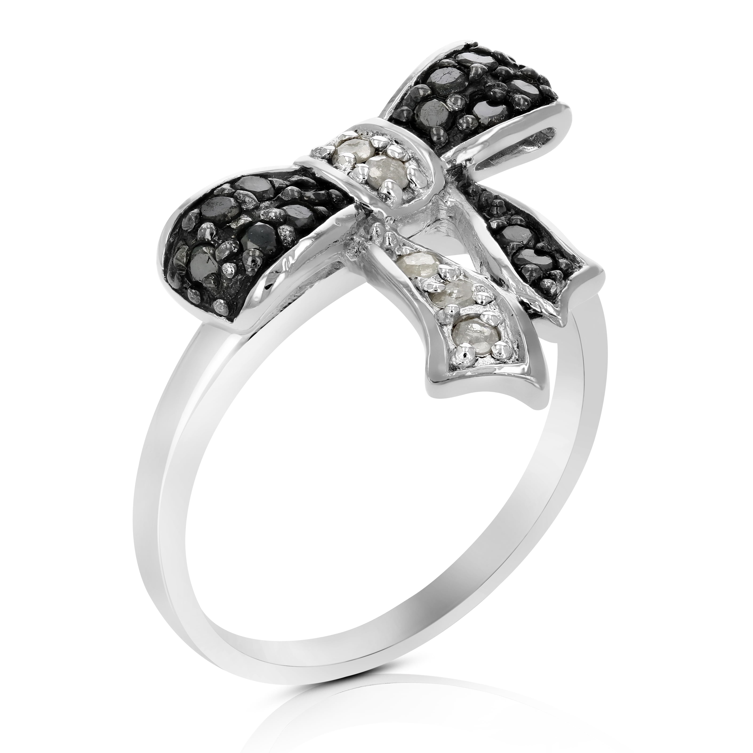 Vir Jewels 1/3 CTTW Black and White Diamond Ring for Women in .925 ...
