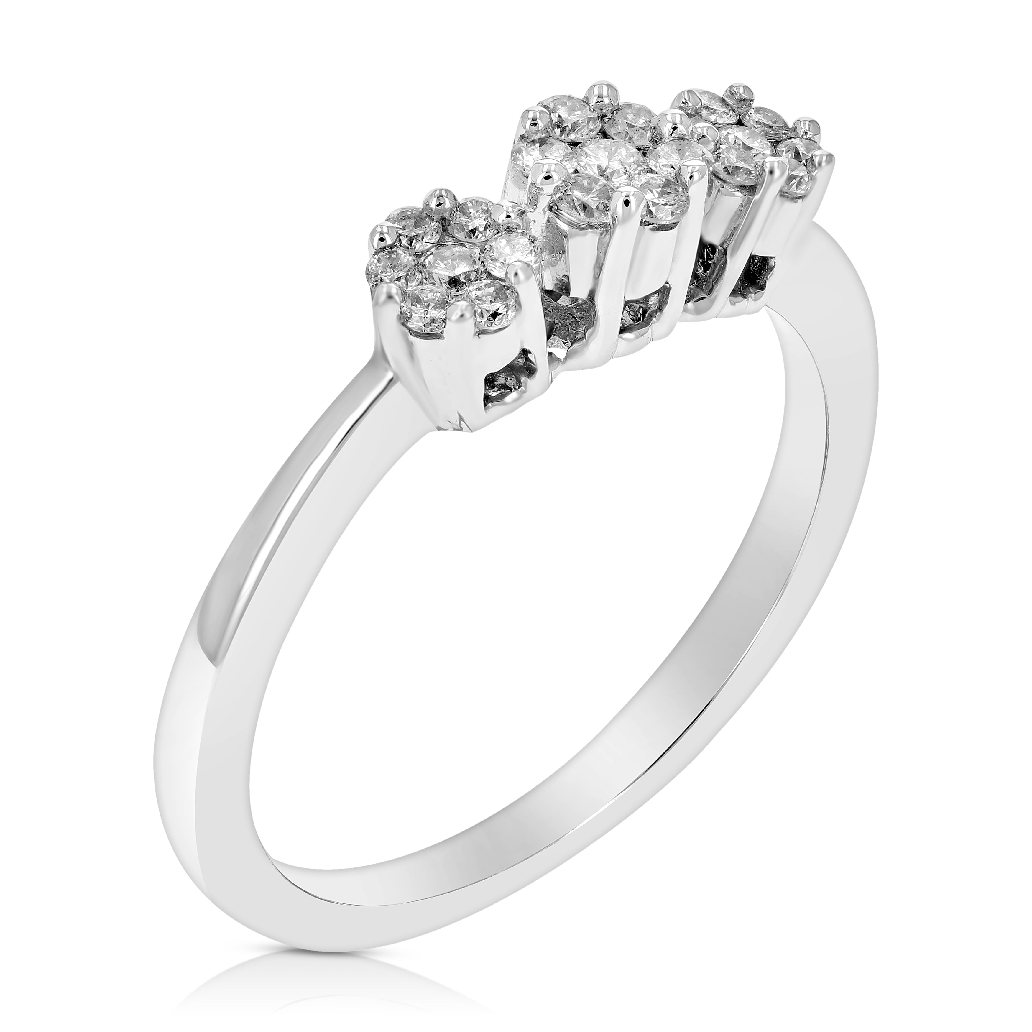 Vir Jewels 1/4 CTTW 3 Stone Diamond Engagement Ring 14K White Gold ...