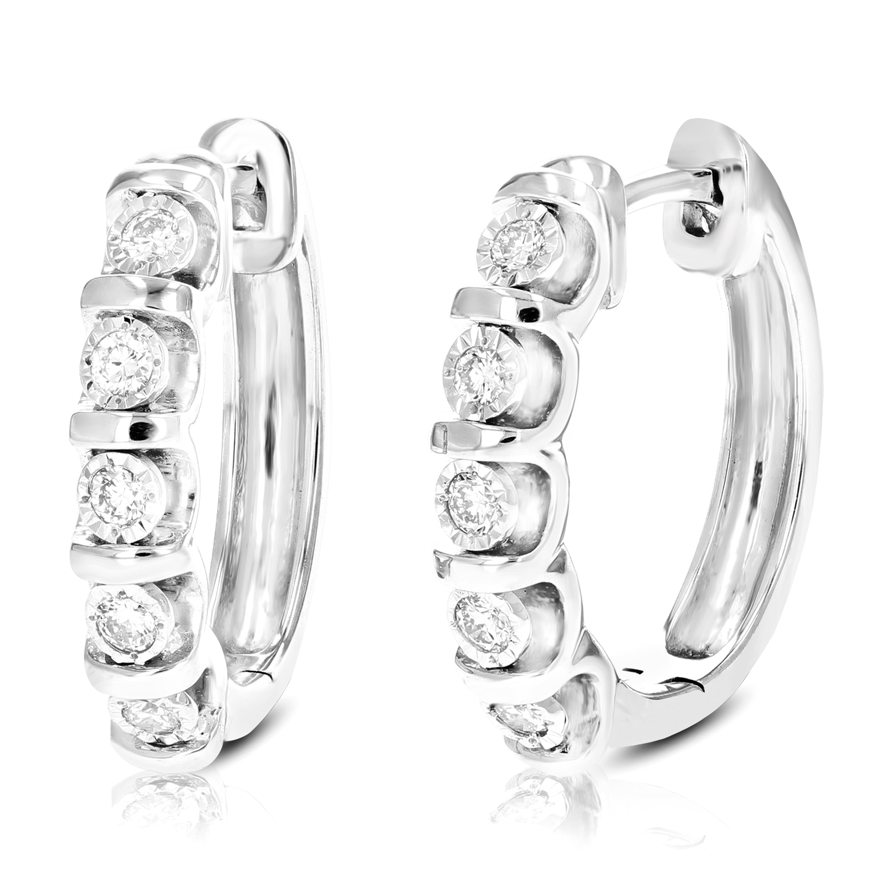 Vir Jewels 1/4 CTTW Lab Grown Diamond Hoops Earrings in Sterling Silver ...